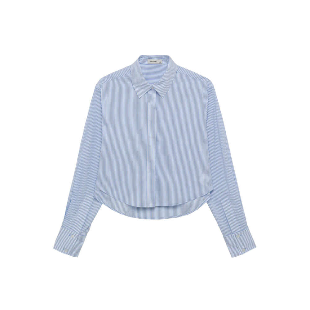 Simkhai - Blue Stripe Renata Crop Button Up Shirt