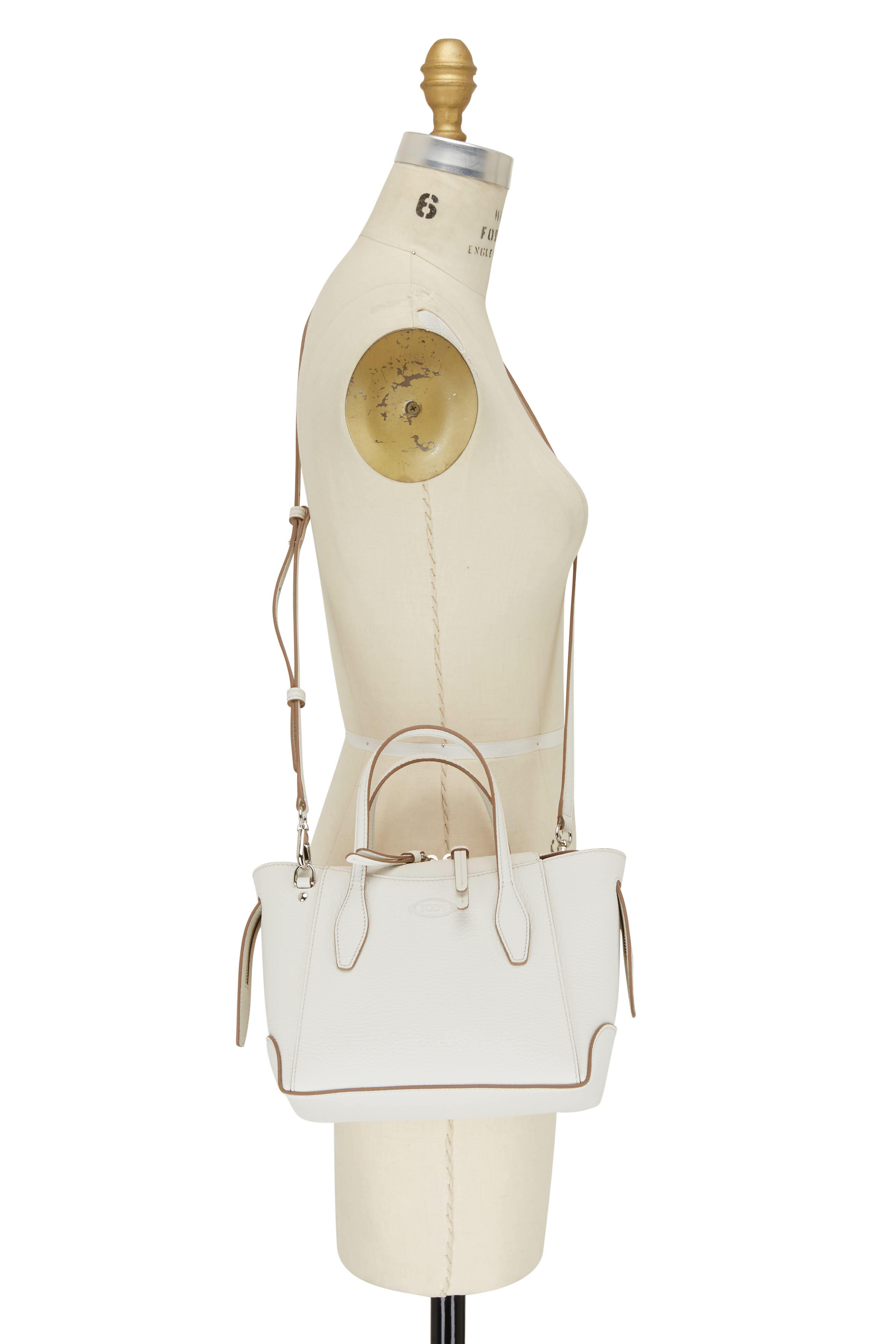 Tod's - White Leather Micro Shopping Tote | Mitchell Stores