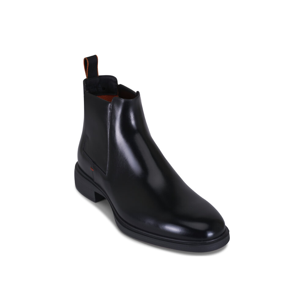 Santoni - Easy Black Leather Boot | Mitchell Stores