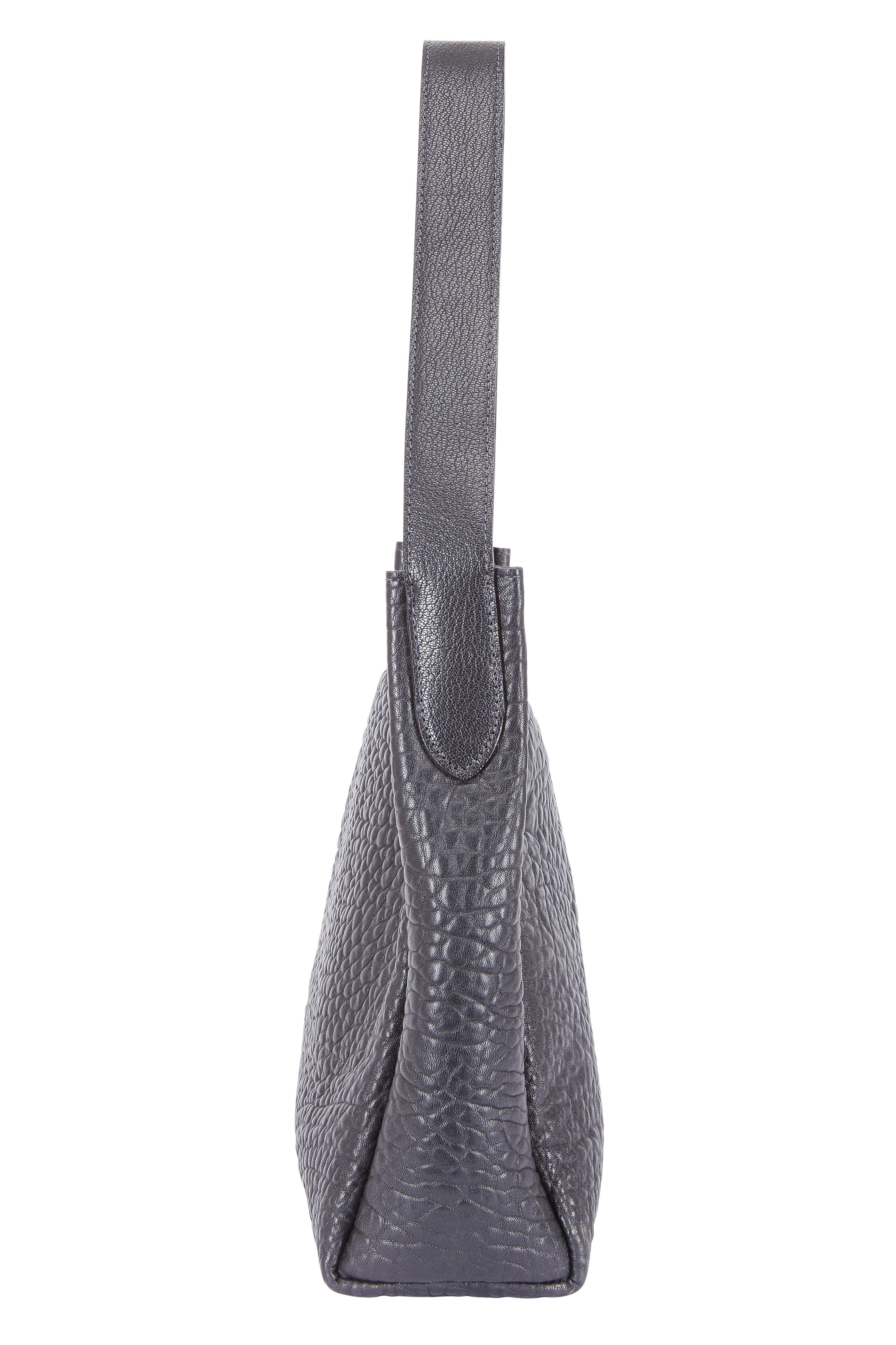 B May Bags - Black Washed Lamb Leather Small Hobo