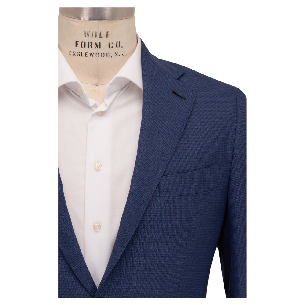 Atelier Munro - Micro Neat Blue Wool Suit | Mitchell Stores
