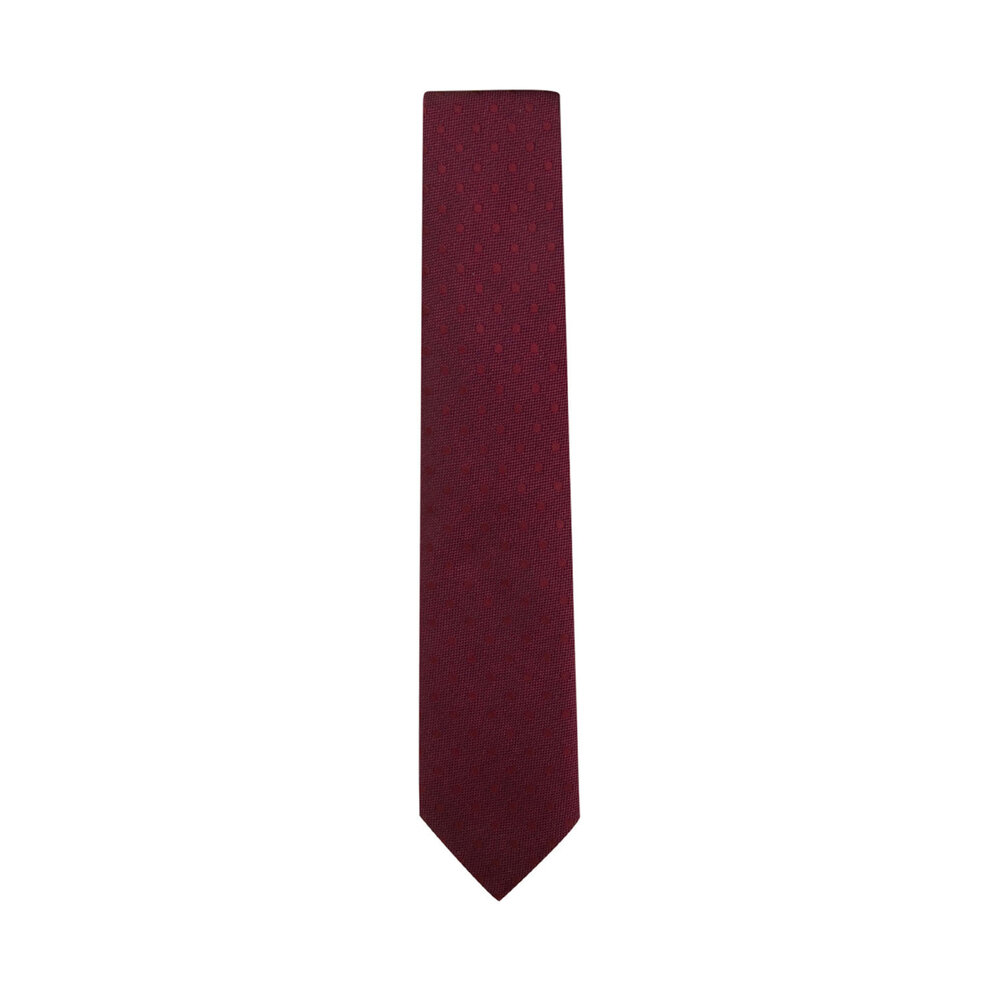 Geoff Nicholson - Burgundy Silk Dotted Tie | Mitchell Stores