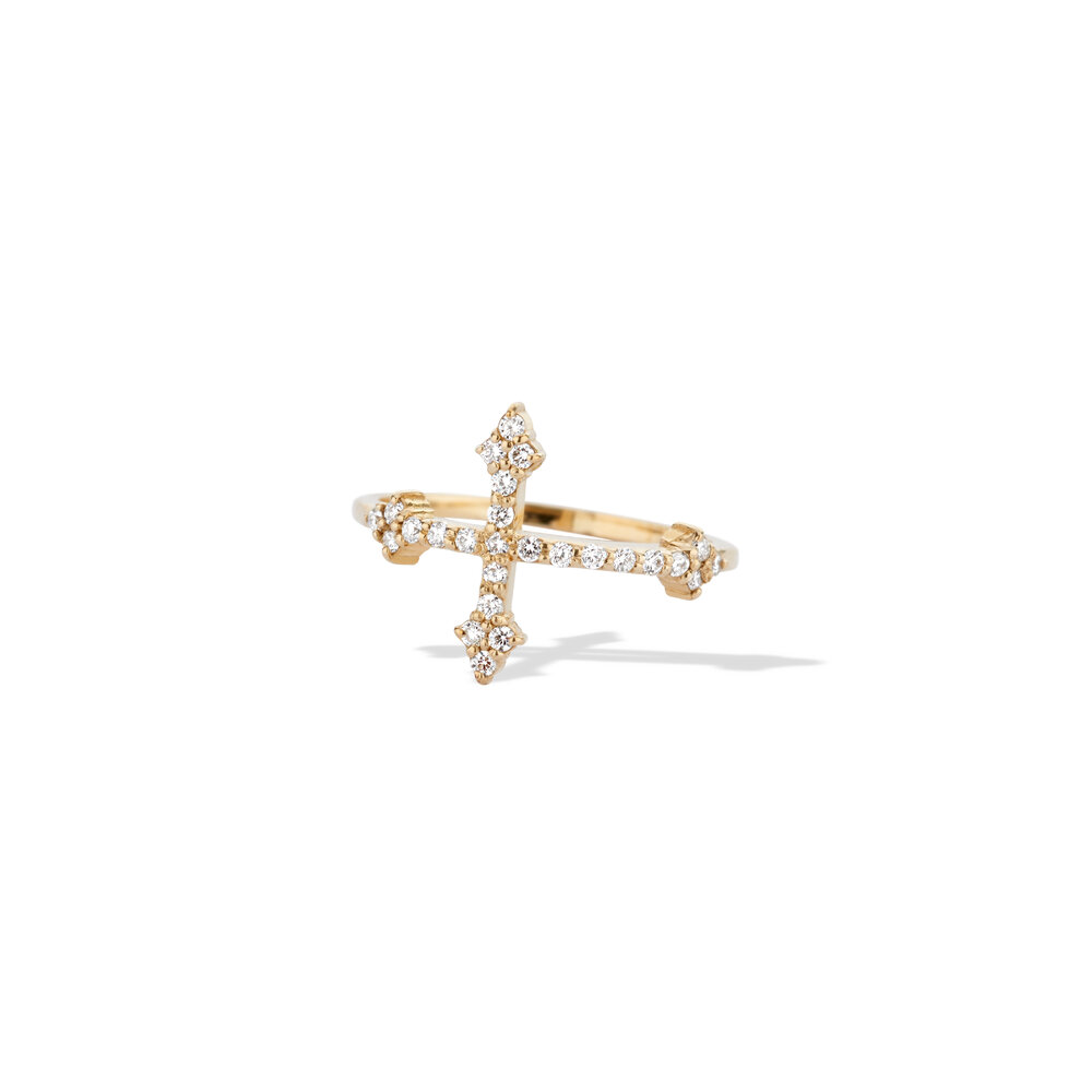 Dru - Diamond Cross Your Fingers Ring | Mitchell Stores