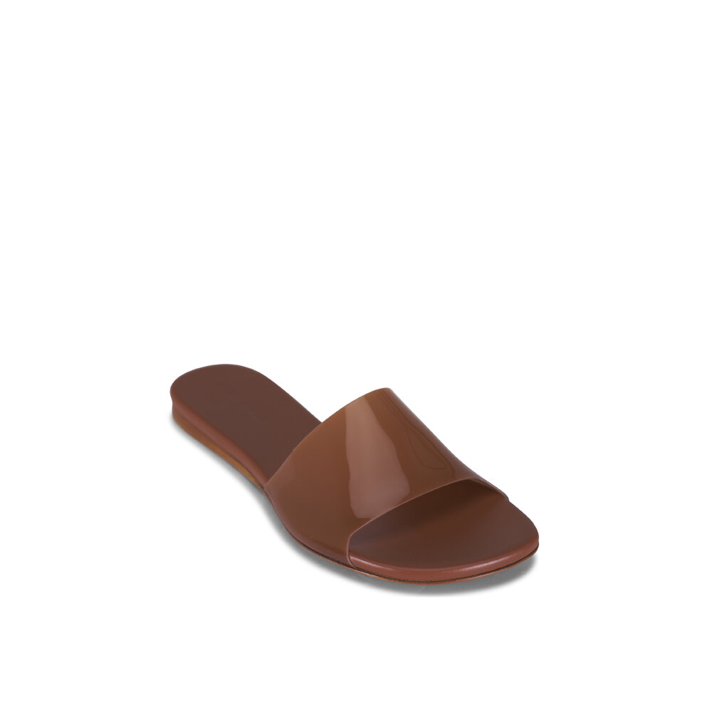 Amina Muaddi - Bianca Latte Glass Flat | Mitchell Stores