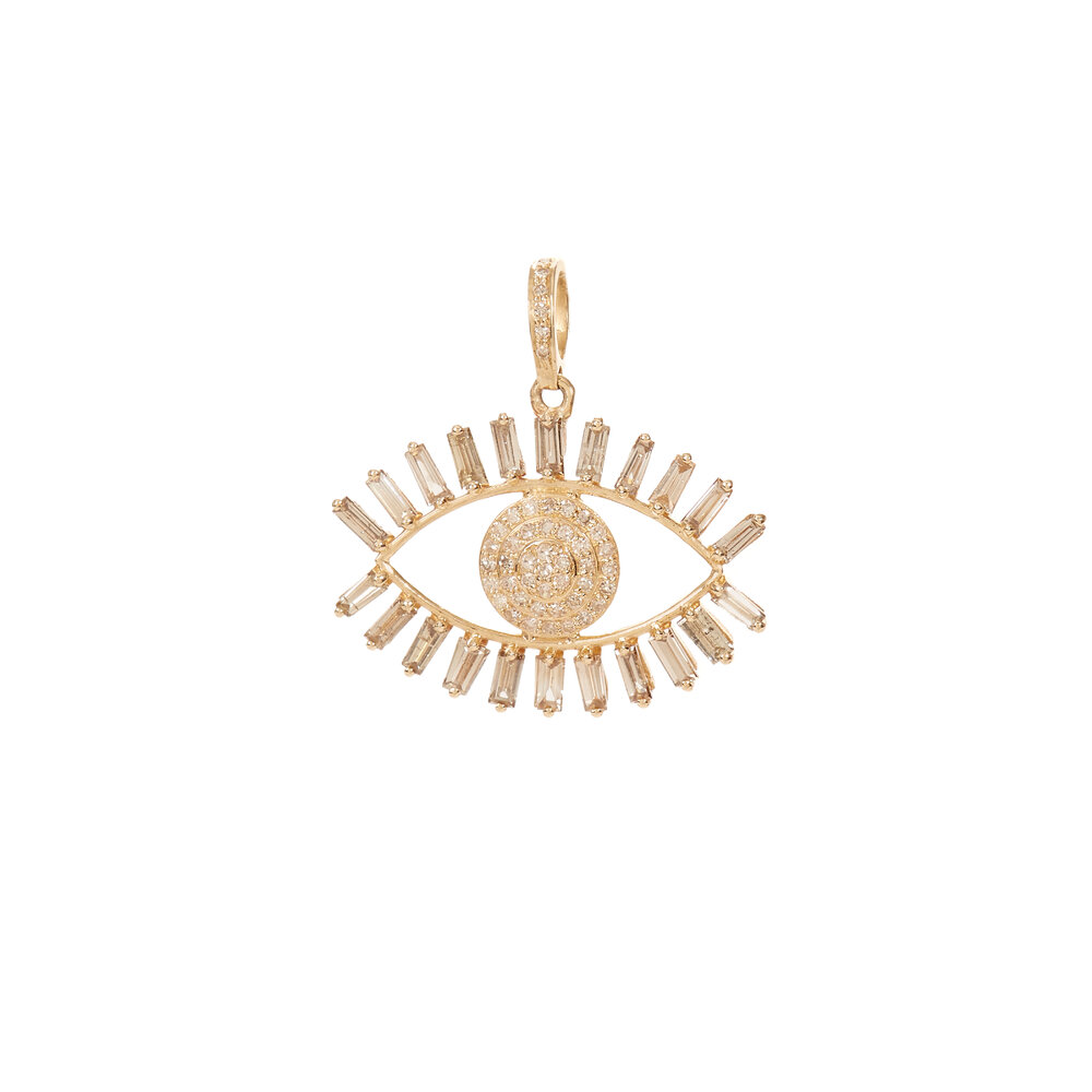 Kai Linz - 14K Yellow Gold Diamond Evil Eye Charm