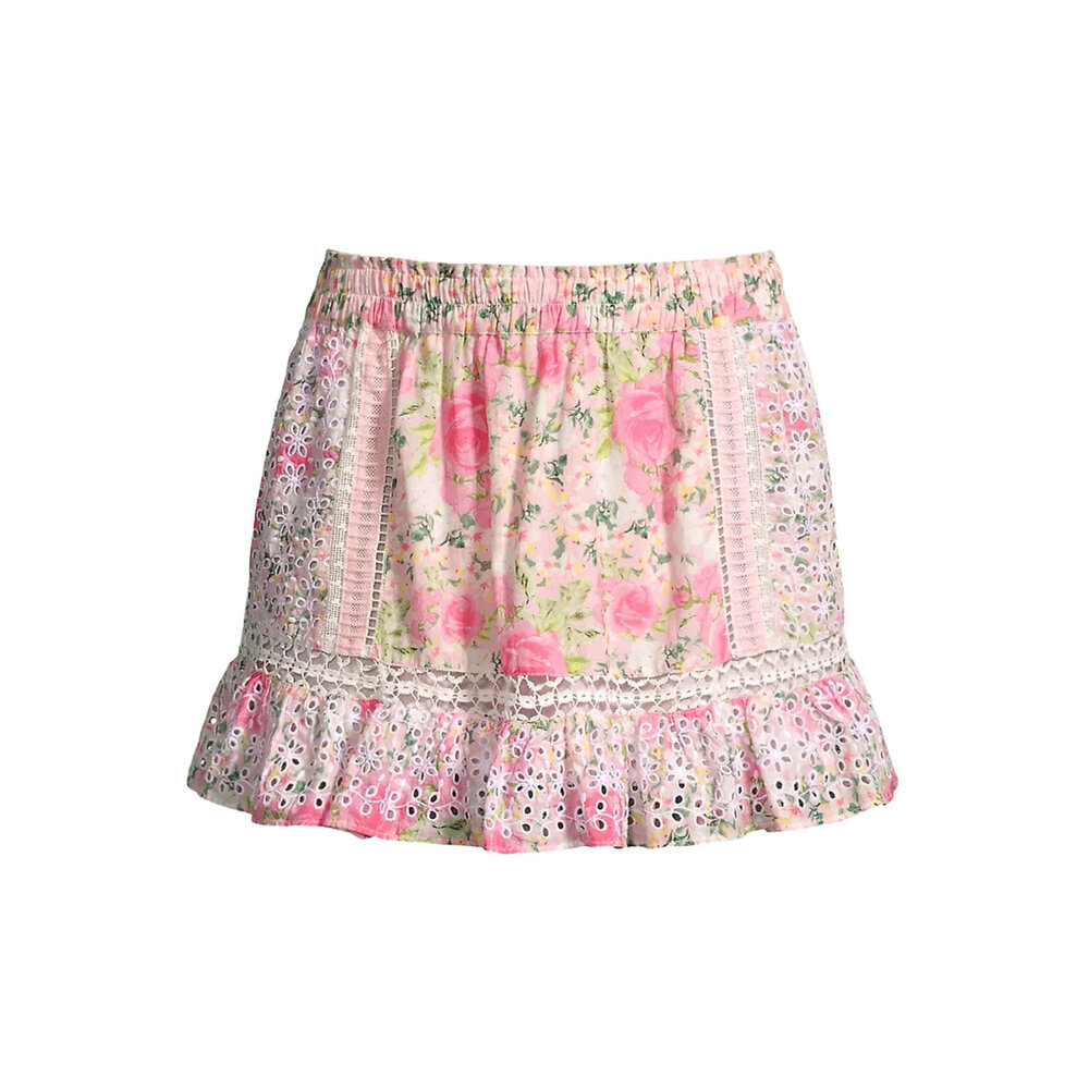 Loveshackfancy - Magenta Flower Fields Baydar Mini Skirt