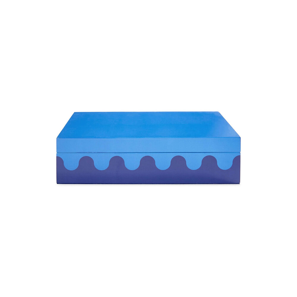 Jonathan Adler - Large Blue Ripple Box | Mitchell Stores