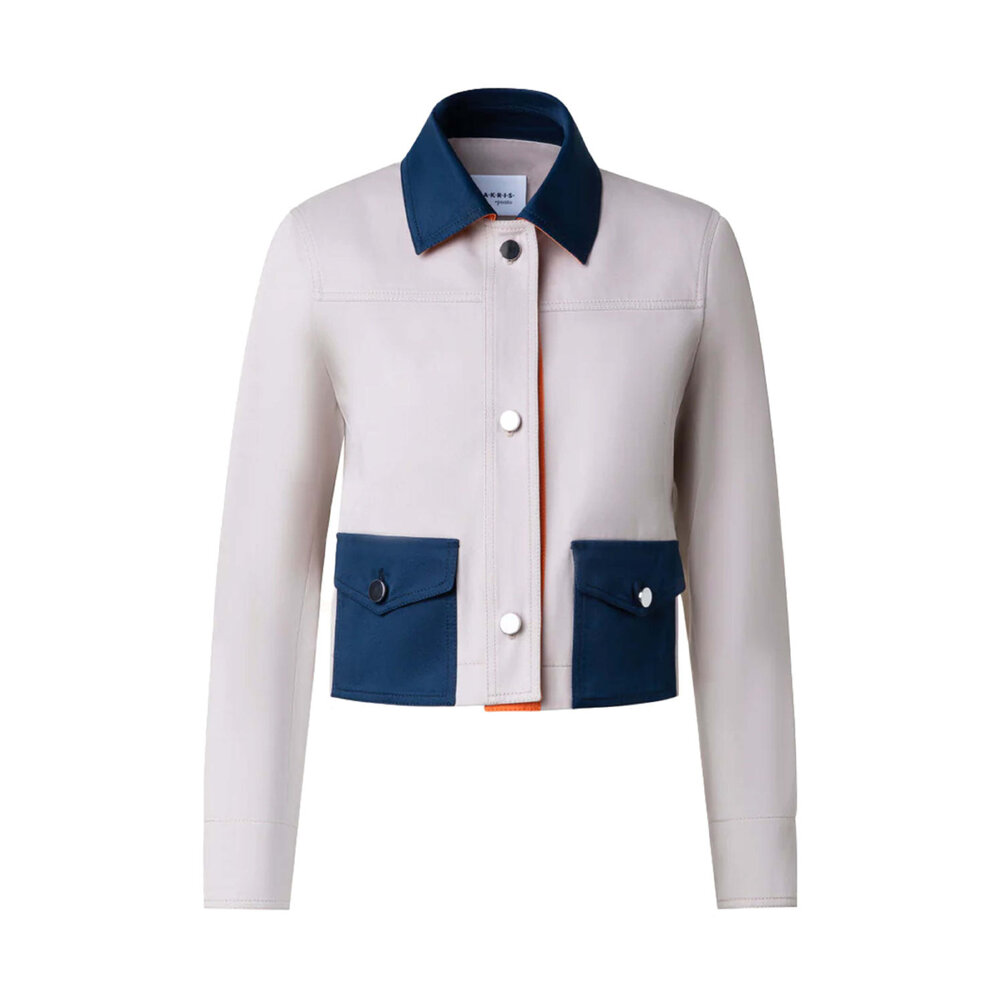 Akris Punto - Beige Colorblock Gabardine Jacket | Mitchell Stores
