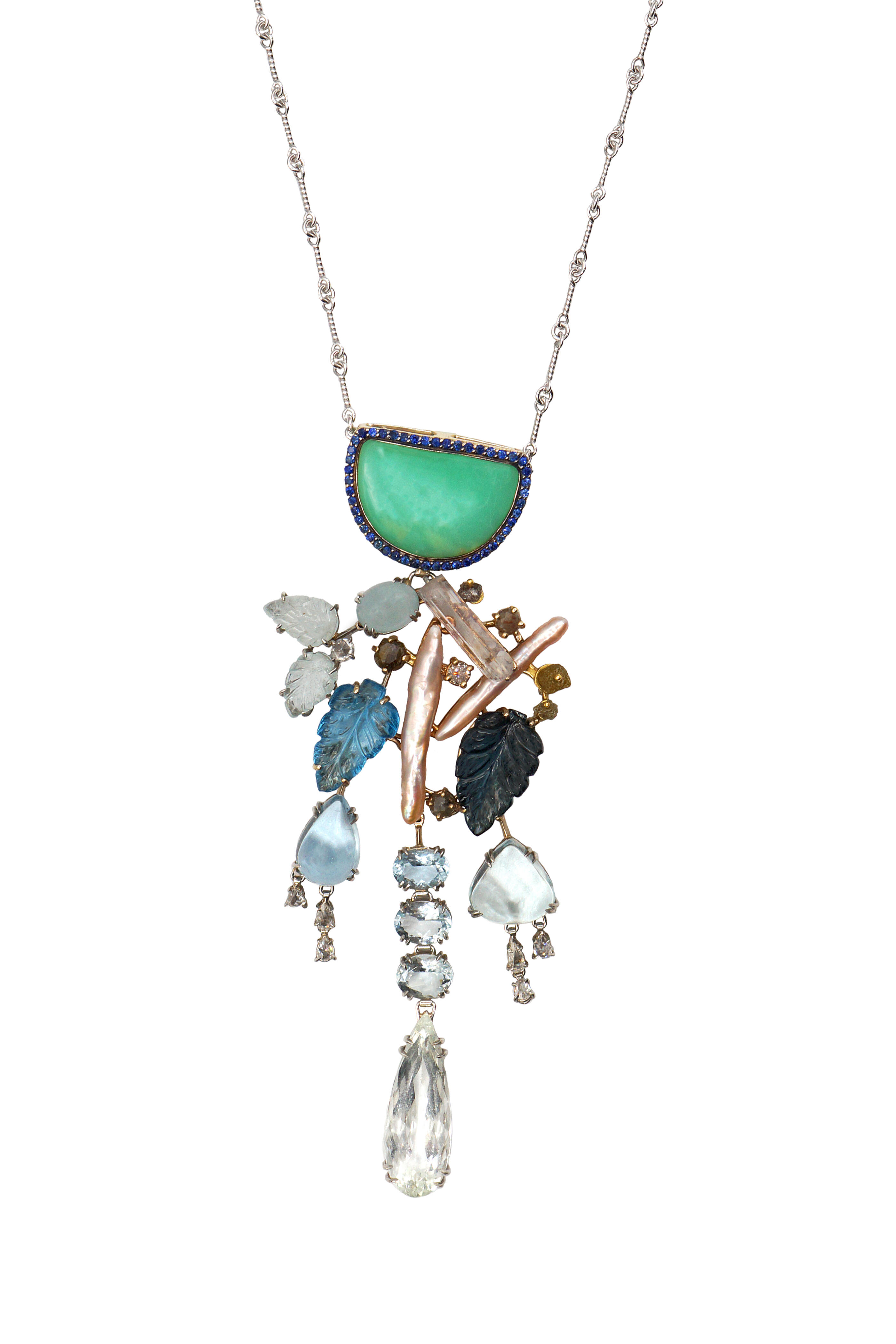 Sharon Khazzam - Multi Stone Cluster Pendant Necklace