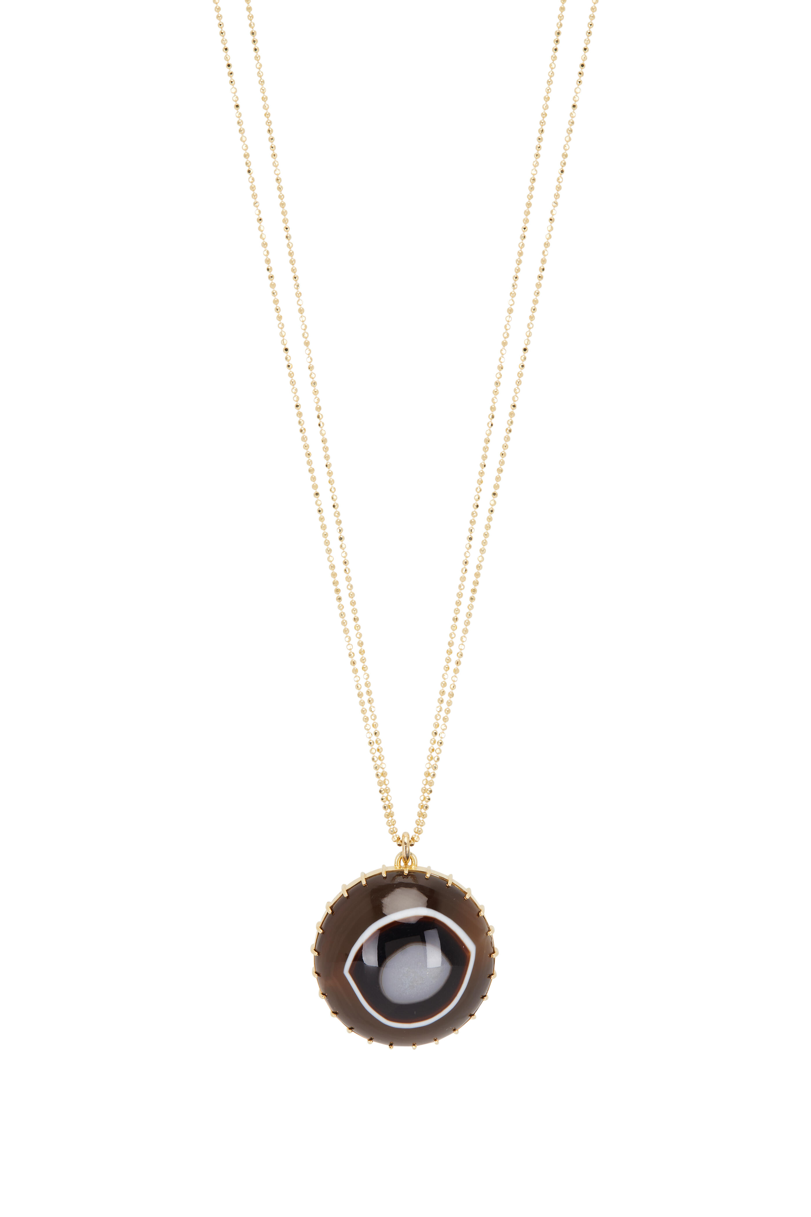 Renee Lewis - Diamond & Agate Third Eye & Shaker Necklace