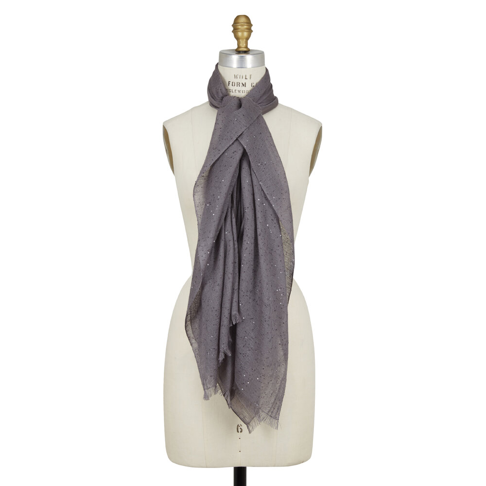 Loro Piana - Haze Cashmere & Silk Paillette Evening Scarf