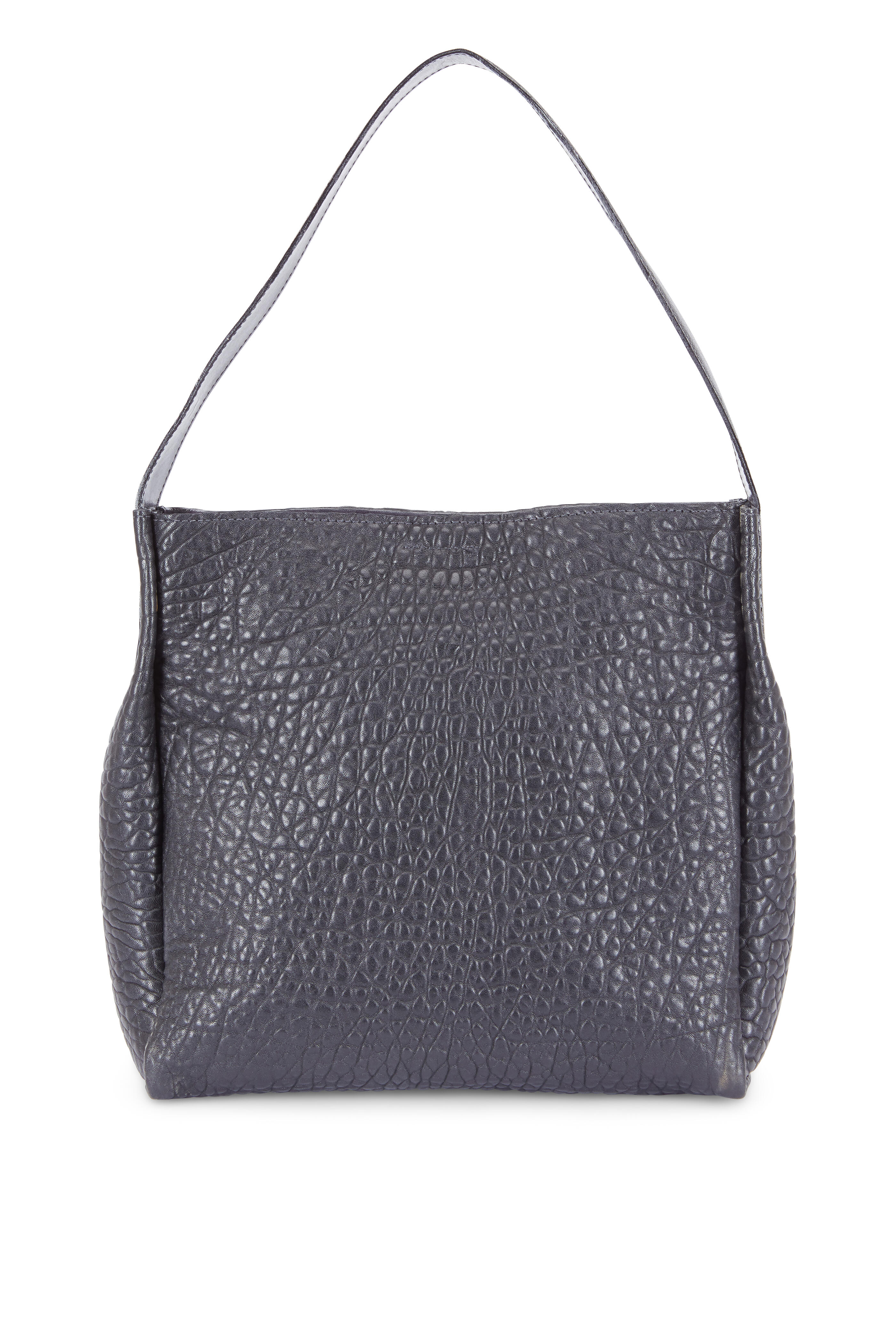 B May Bags - Black Washed Lamb Leather Small Hobo