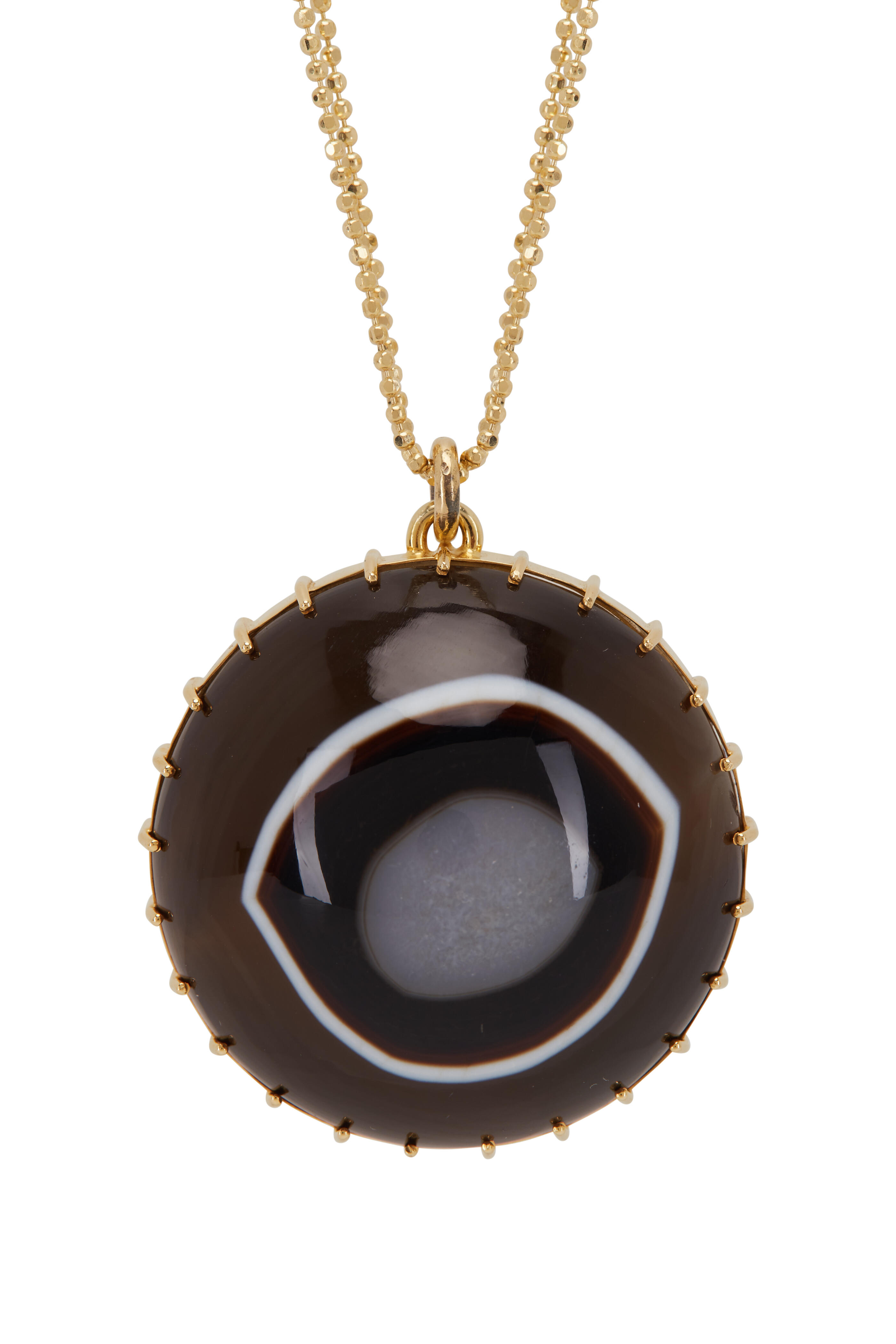 Renee Lewis - Diamond & Agate Third Eye & Shaker Necklace