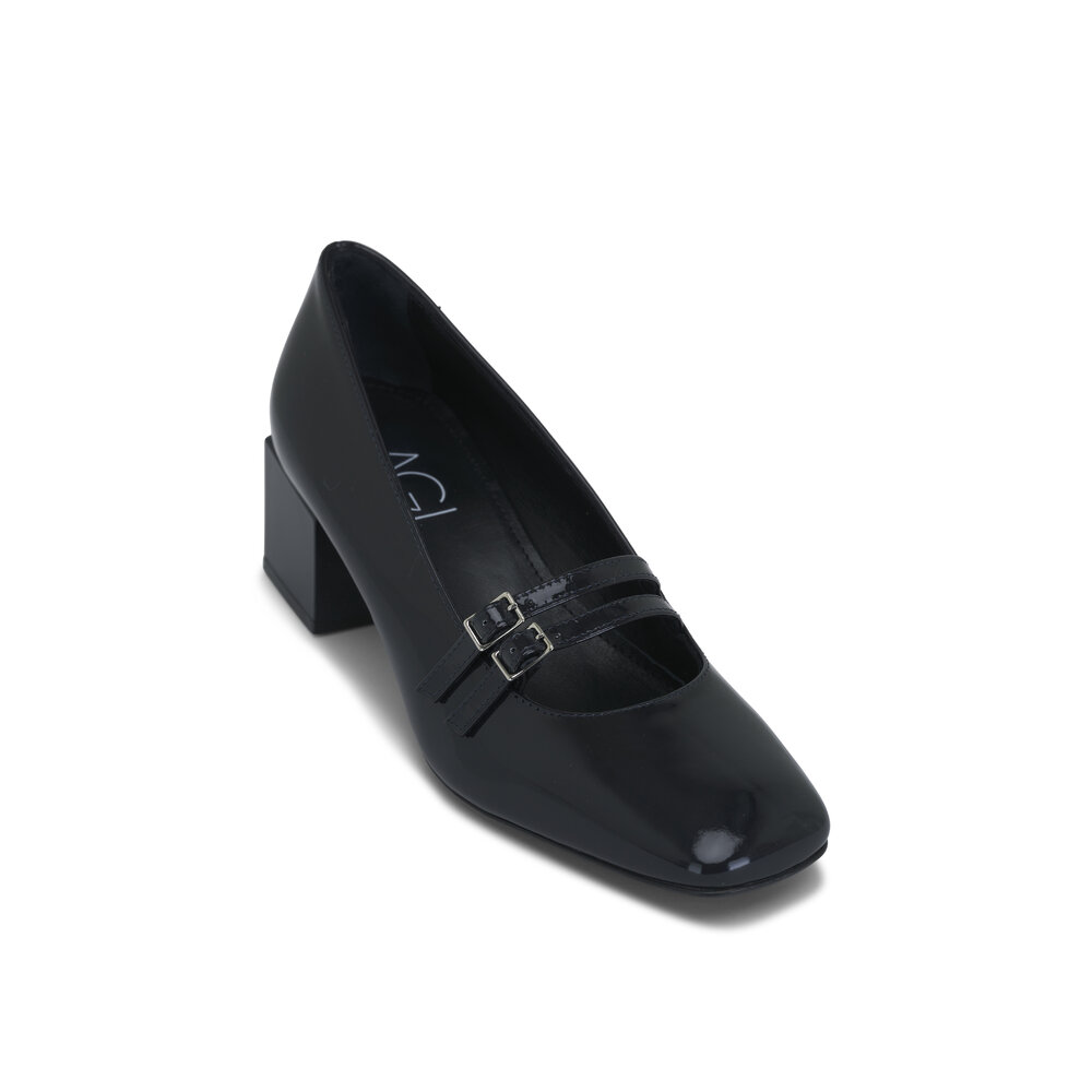 AGL - Angie Mary Jane Navy Leather Pump, 50mm | Mitchell Stores