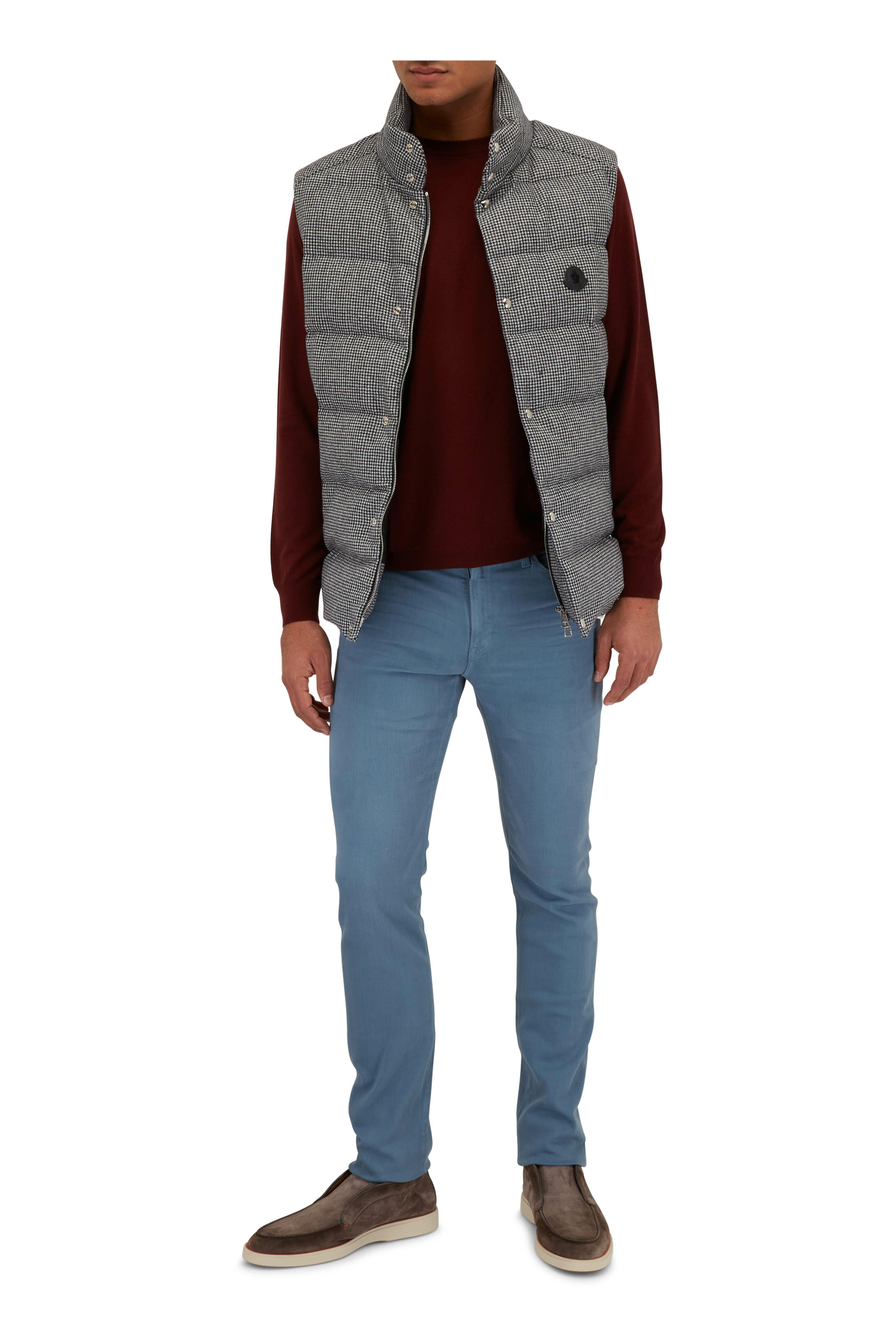 Fedeli - Burgundy Super 140's Wool Crewneck Pullover