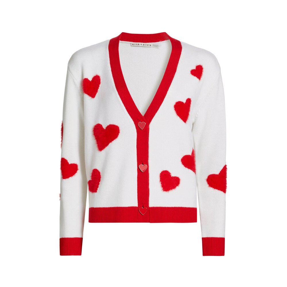 Alice & Olivia - White Bright Ruby Bradley Short Cardigan
