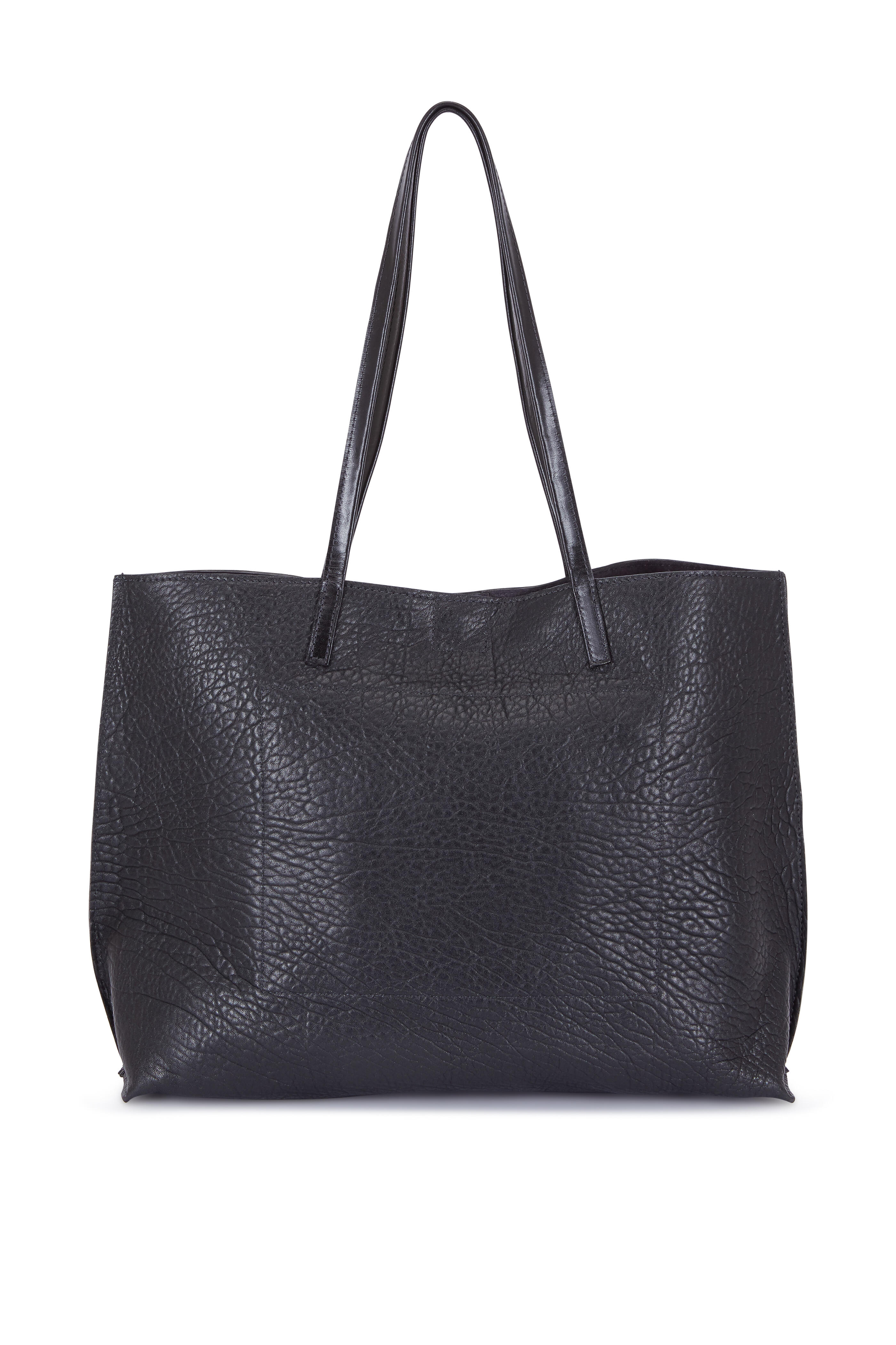 B May Bags - Black Washed Lamb Leather Classic Shopper