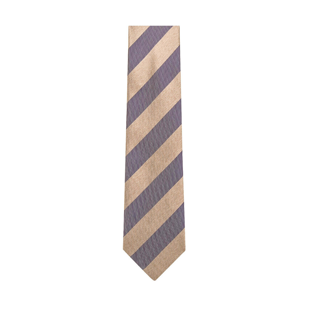 Geoff Nicholson - Royal Blue and Taupe Stripe Tie
