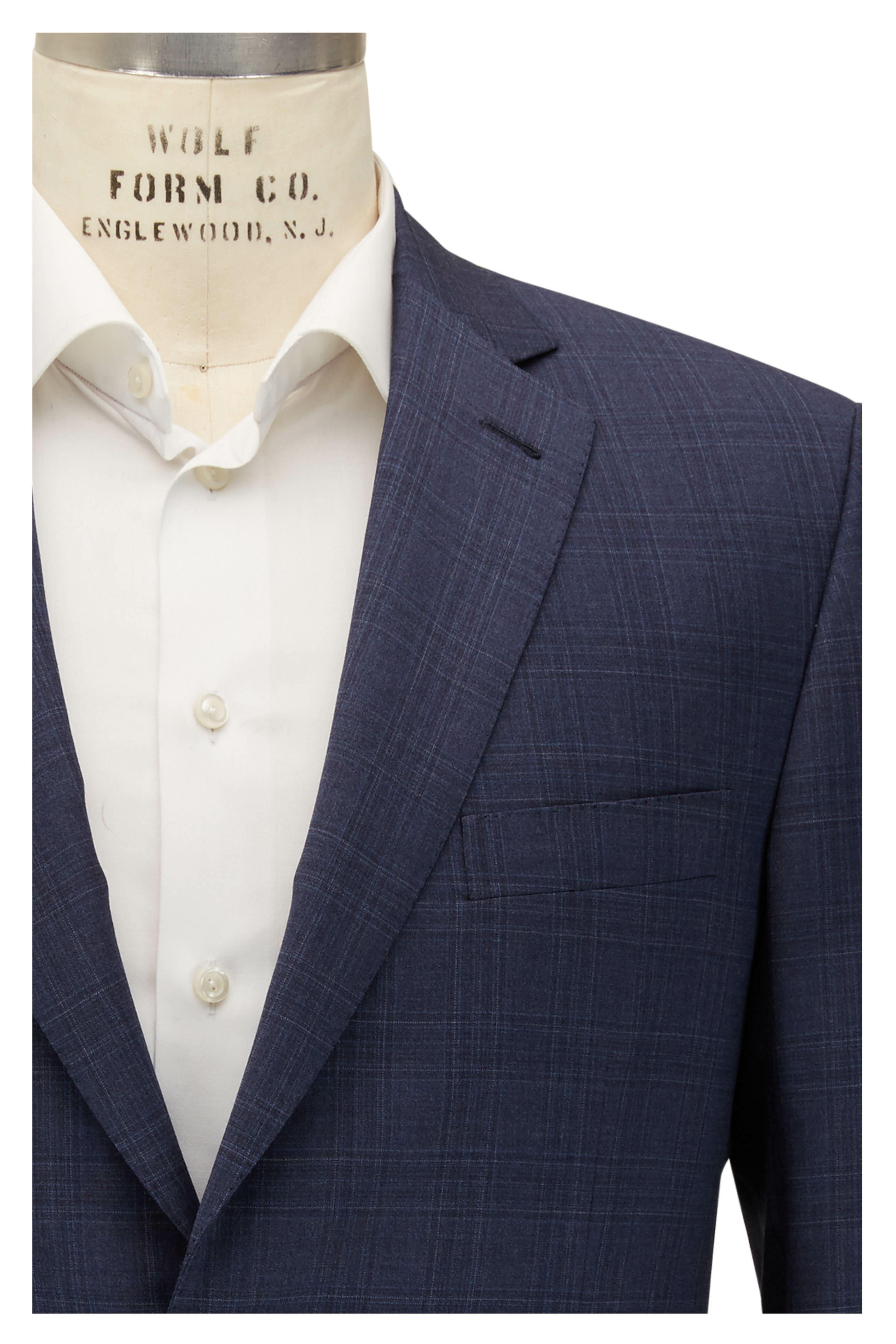 Brioni - Slate Wool Windowpane Suit | Mitchell Stores