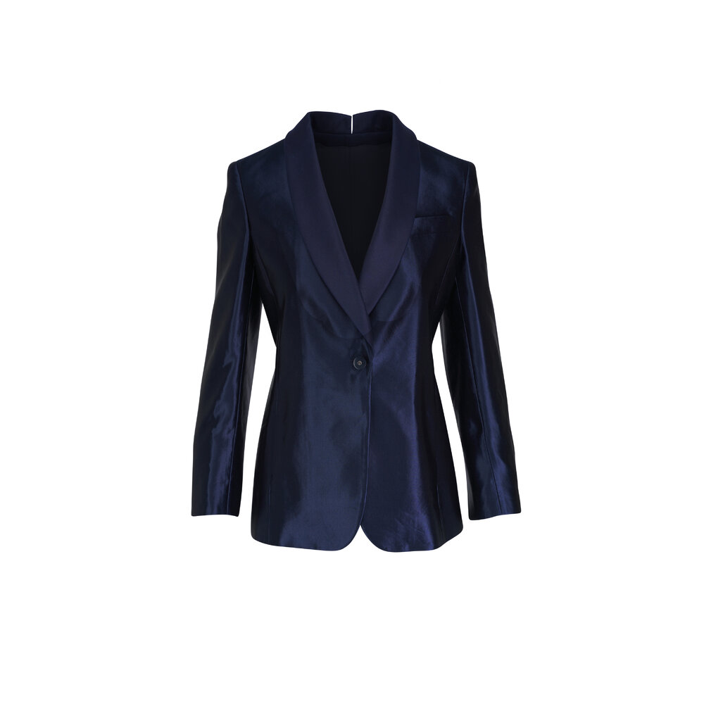 Giorgio Armani - Indigo Linen & Silk Jacket | Mitchell Stores