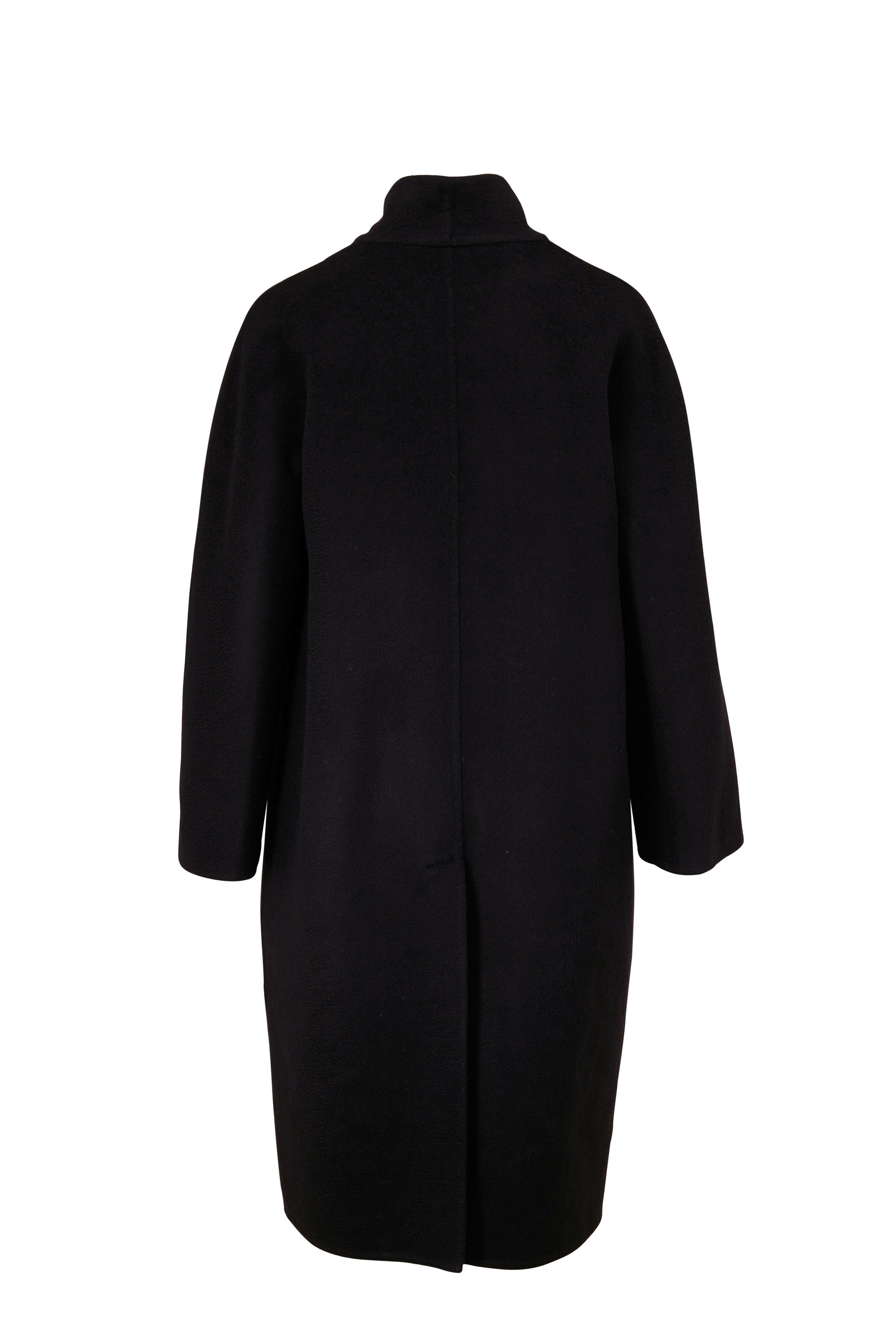 Kiton - Black Cashmere Single Snap Coat | Mitchell Stores