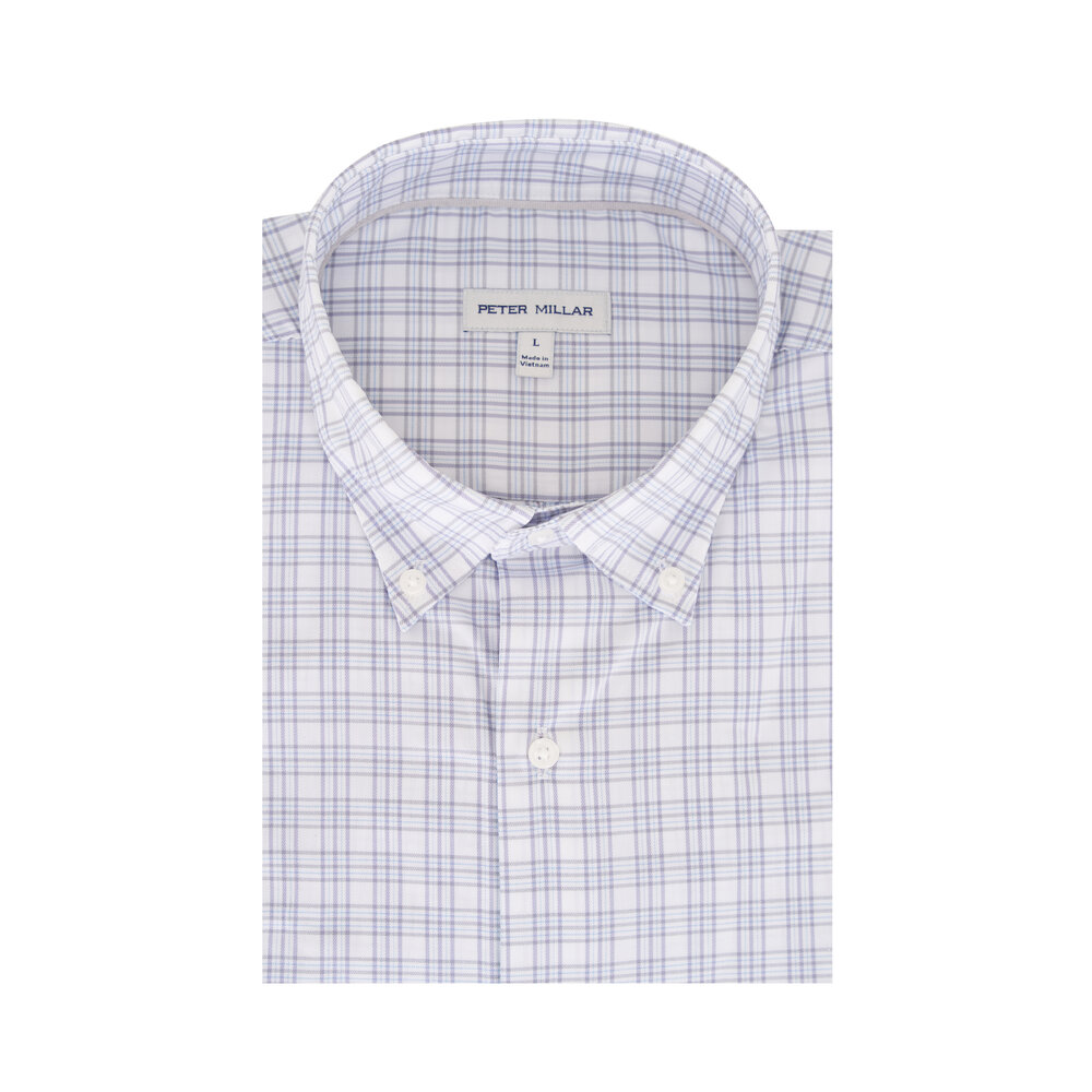 Peter Millar - Douglas Crown Lite Gale Gray Plaid Sport Shirt