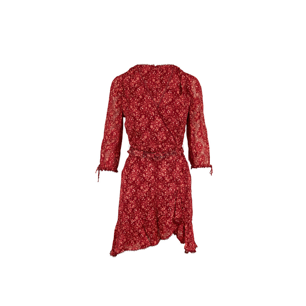 Simkhai - Red Currant Three-Quarter Sleeve Dress