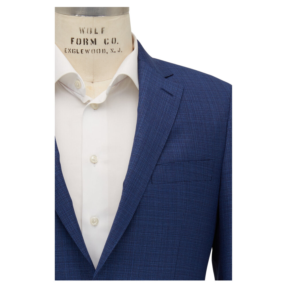Atelier Munro - Navy Blue Textured Wool Suit | Mitchell Stores