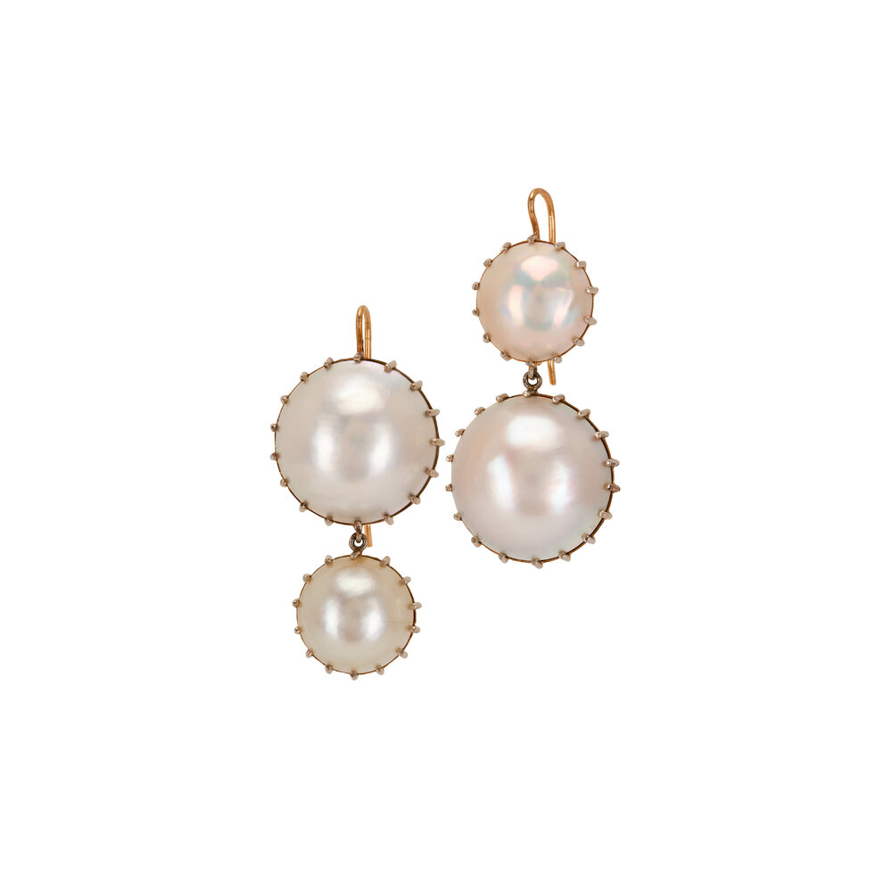 Renee Lewis - Antique Mabe Pearl Earrings | Mitchell Stores