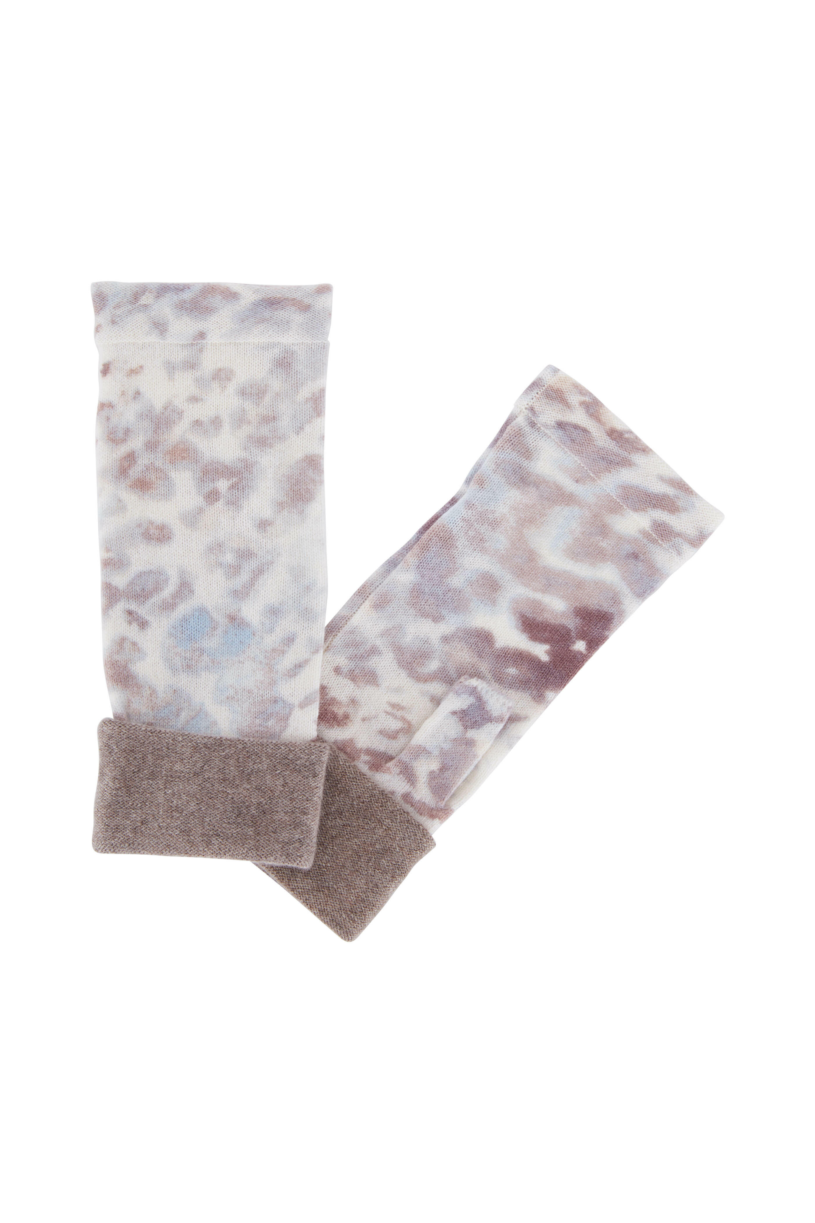 Kinross - Suede Multi Cashmere Leopard Texting Gloves