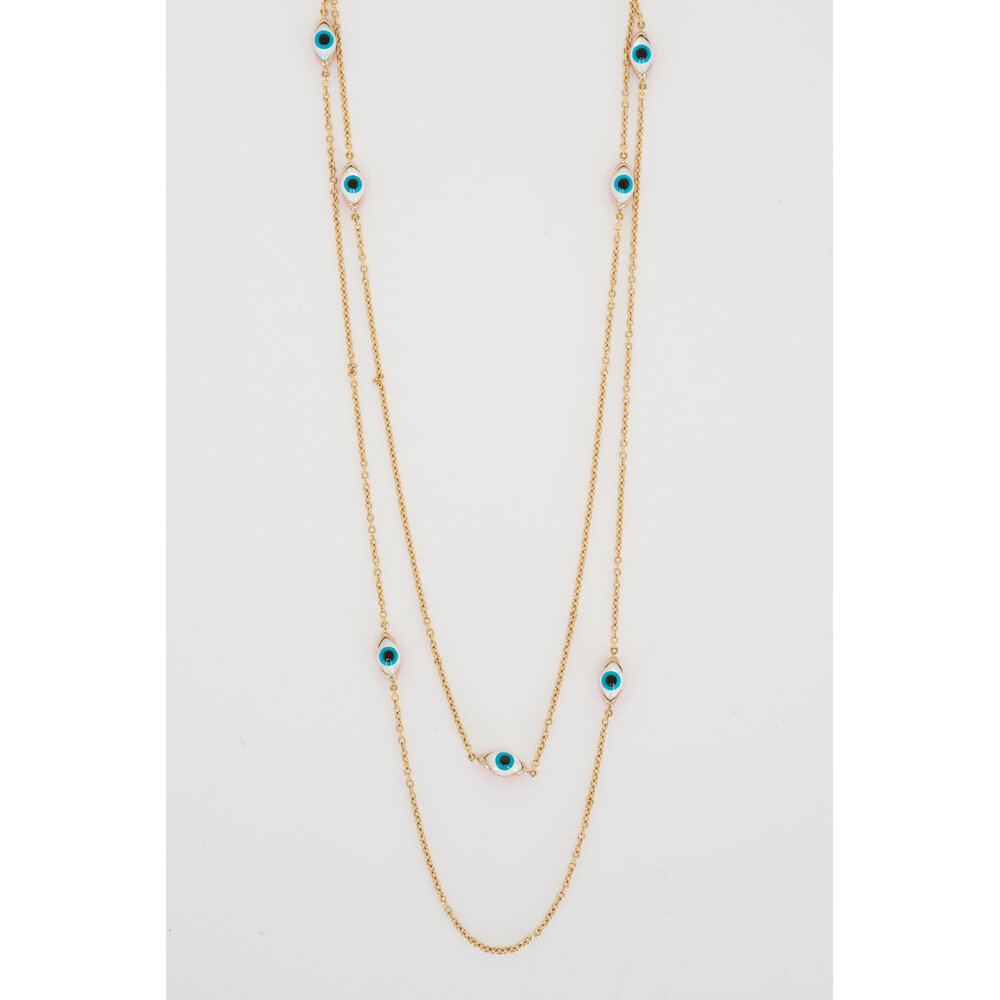 Etho Maria - 18k Rose Gold Diamond Semi Precious Necklace