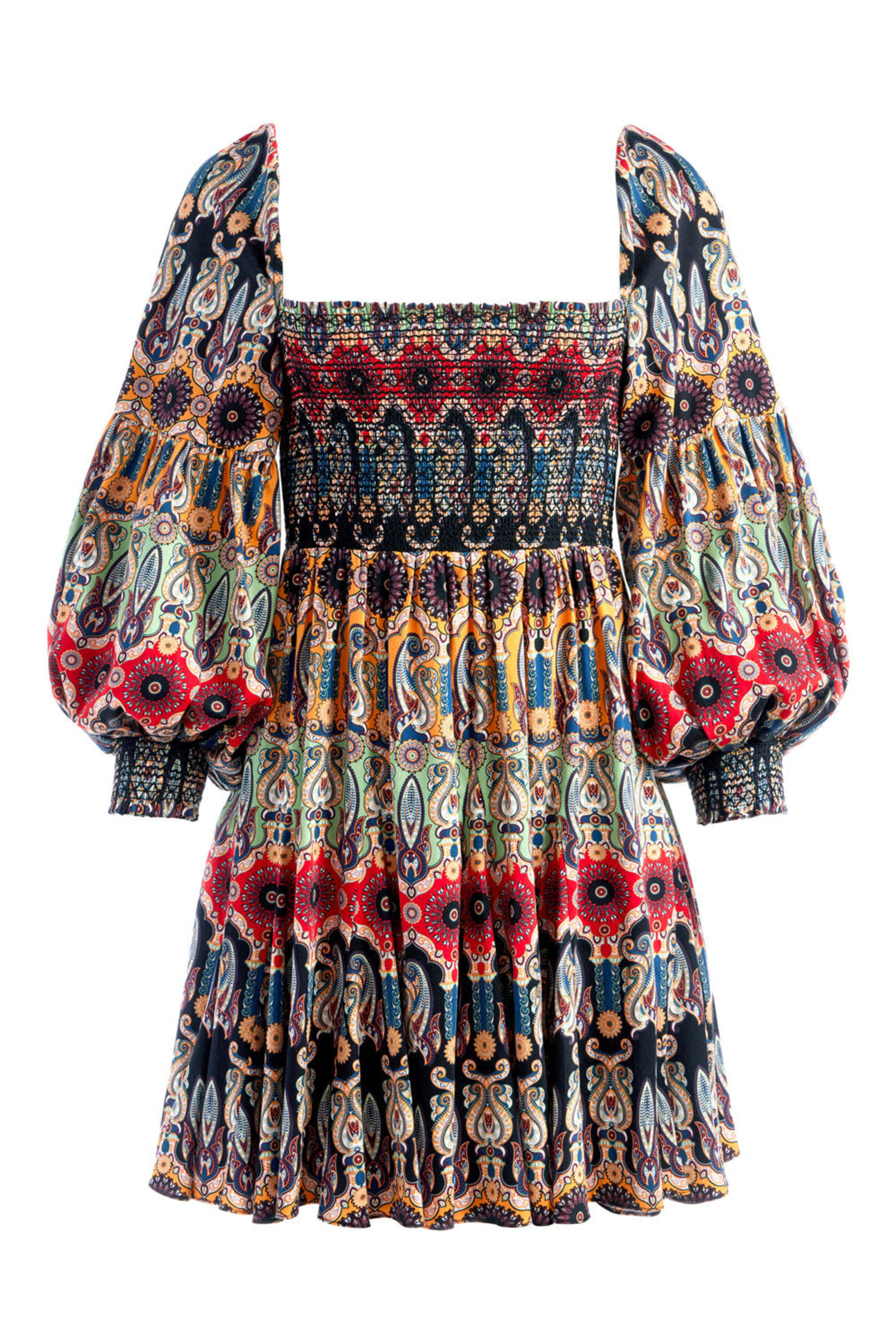 Alice & Olivia - Tangerine Print Julissa Empire Waist Mini Dress