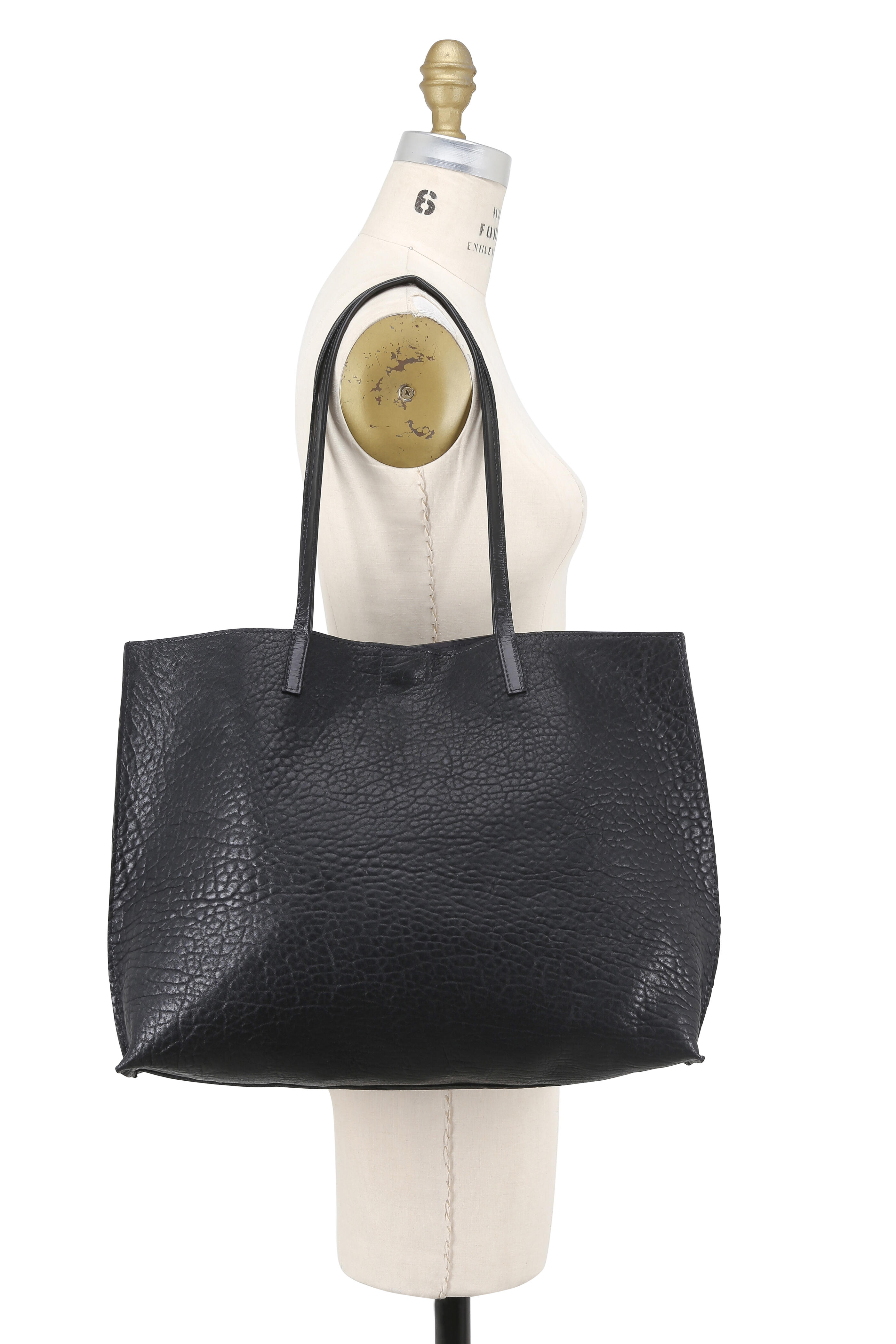 B May Bags - Black Washed Lamb Leather Classic Shopper