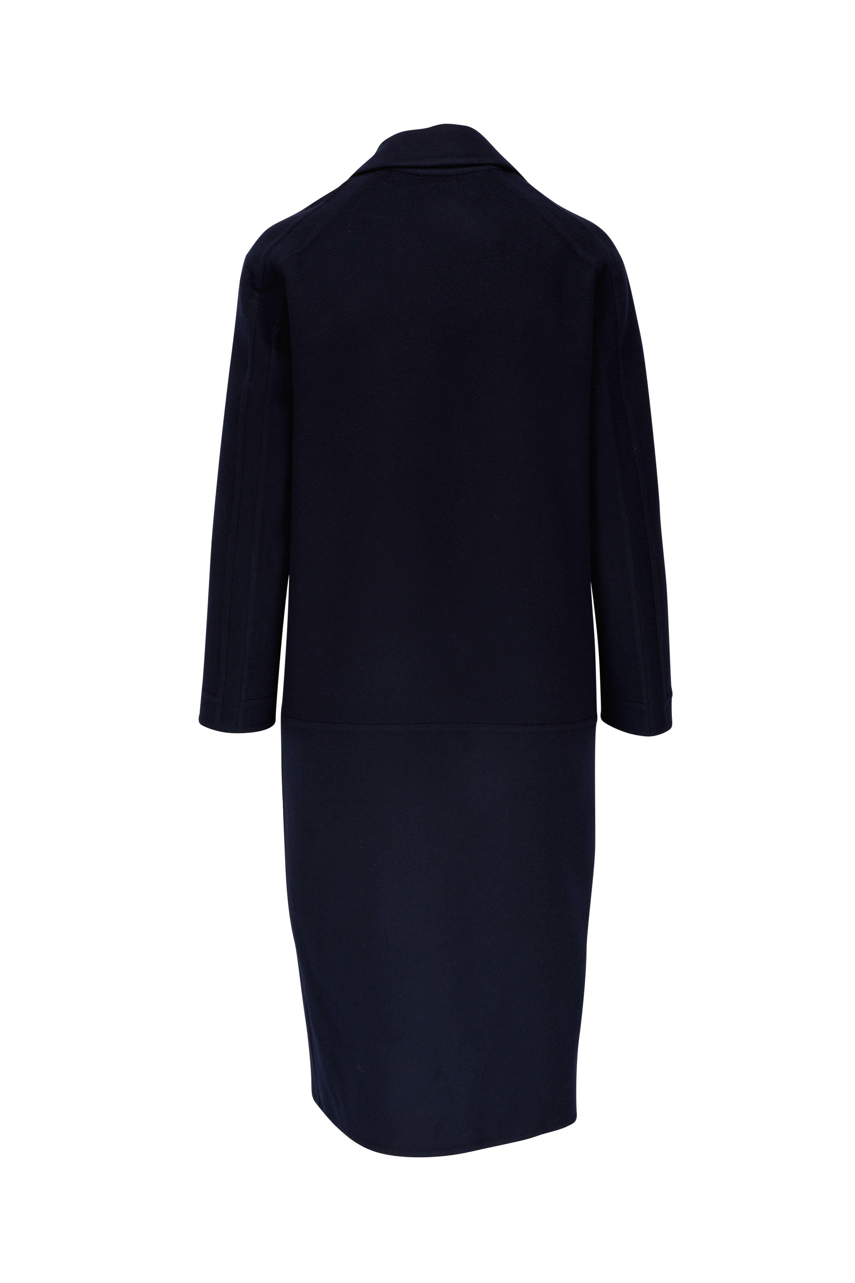 Kiton - Navy Cashmere Seamed Coat | Mitchell Stores