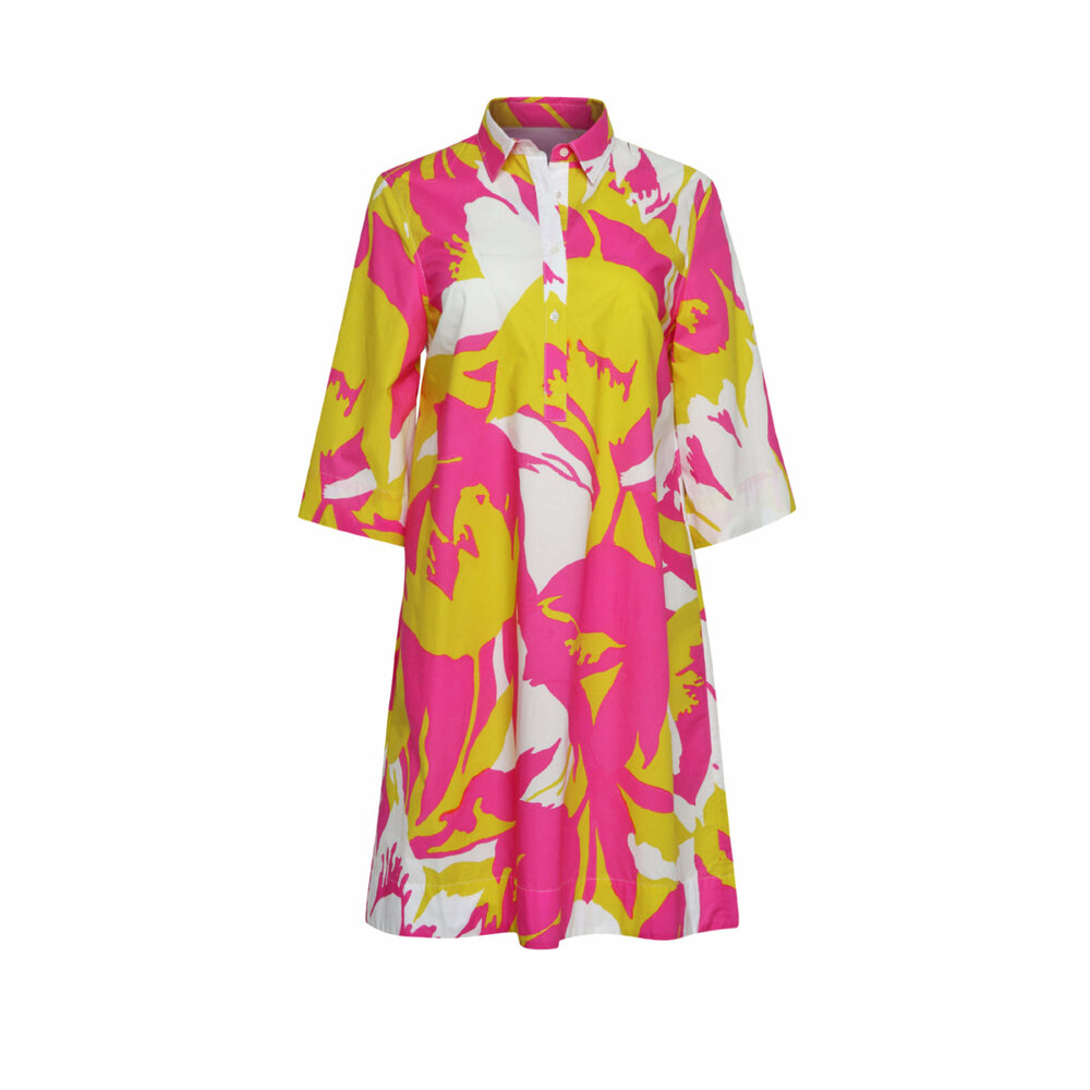 Sara Roka - Giant Tulip Quarter Button Jackalyn Shirtdress