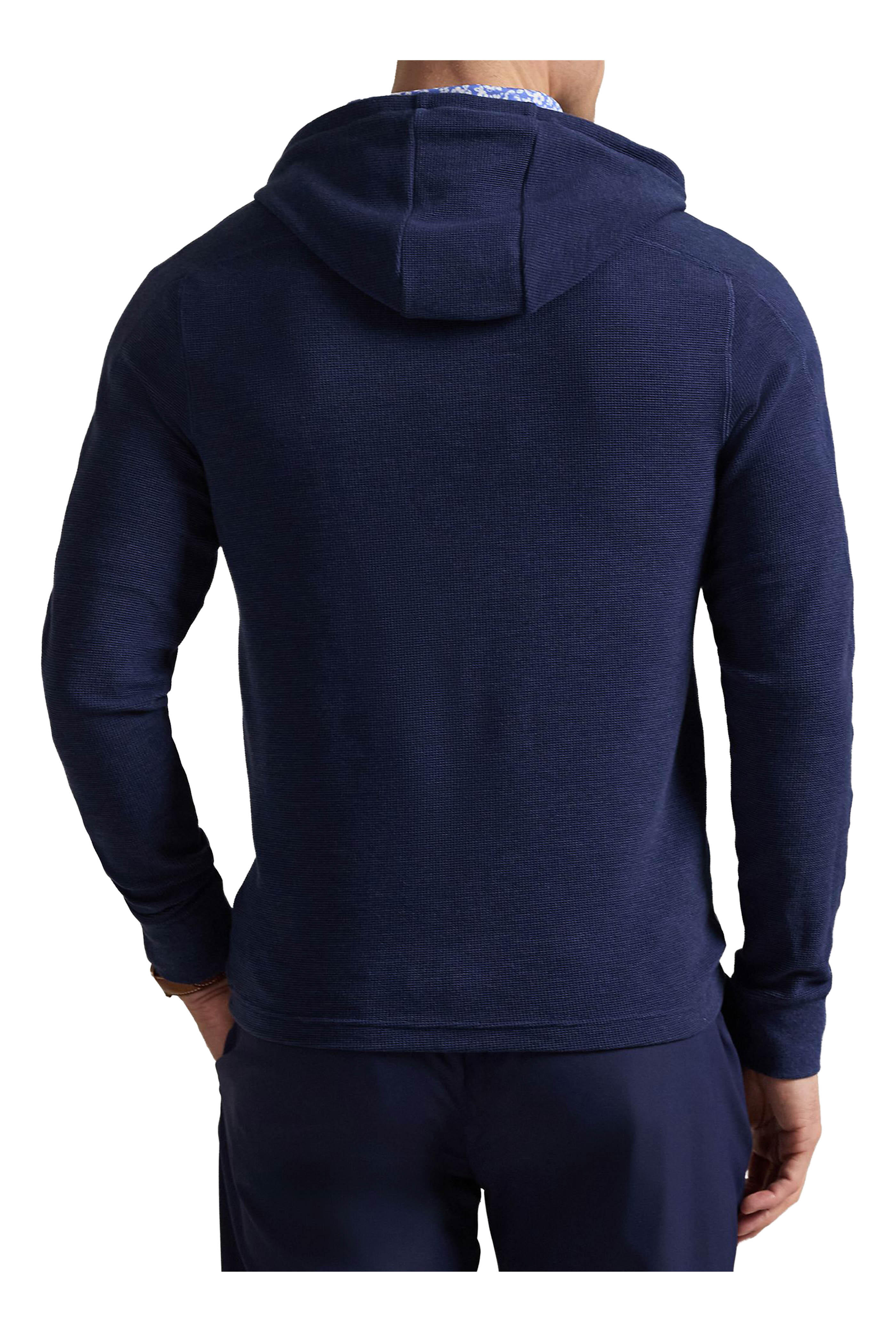 RLX Ralph Lauren - Navy Tech Waffle Knit Hoodie | Mitchell Stores