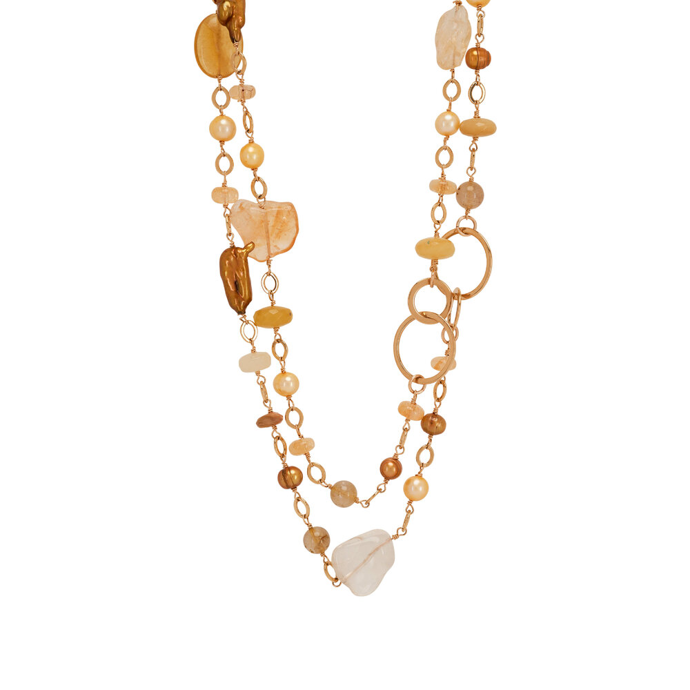 Cristina V. - Shades of Gold Hand Linked 36" Necklace