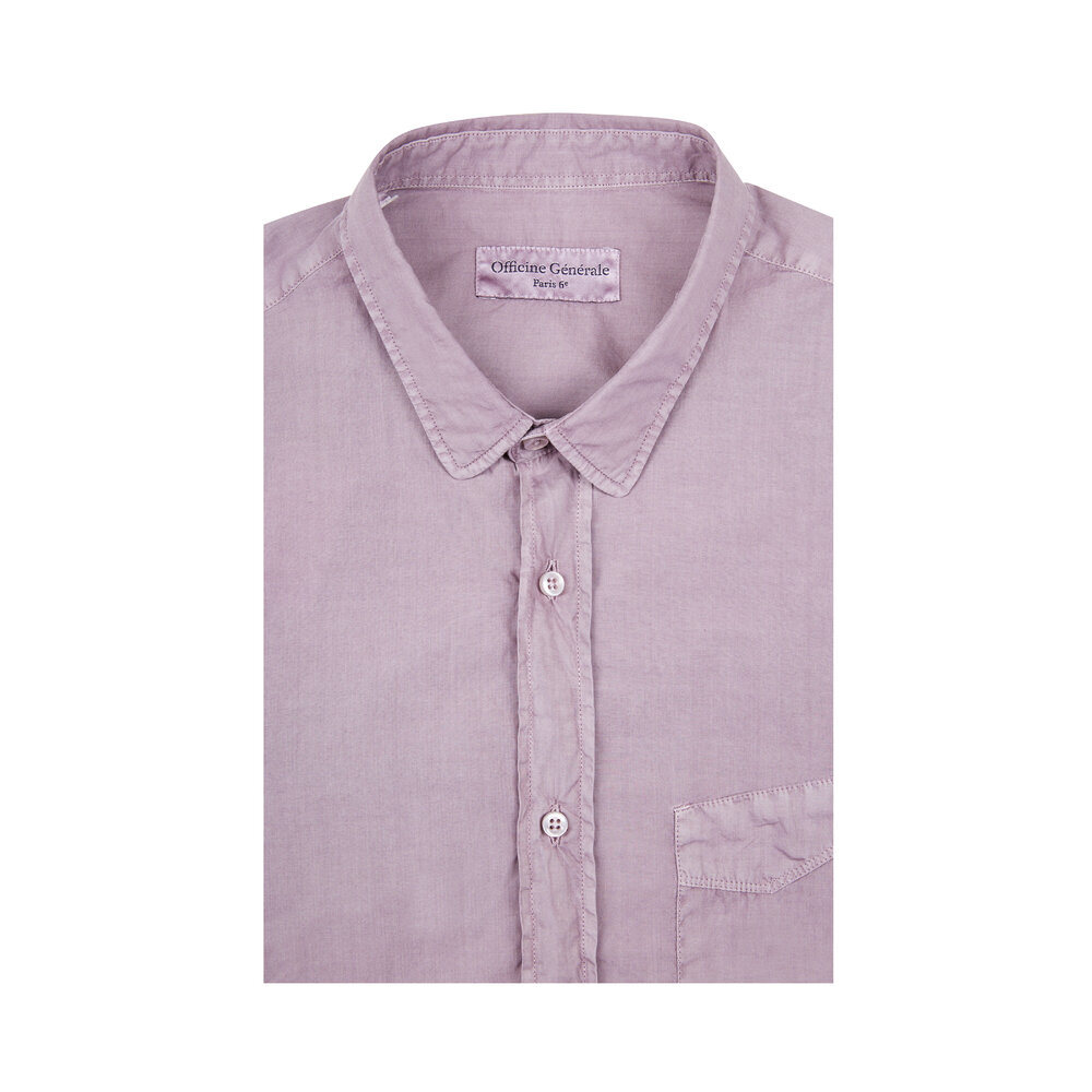 Officine Generale - Lipp Stitch Faded Lilac Sport Shirt