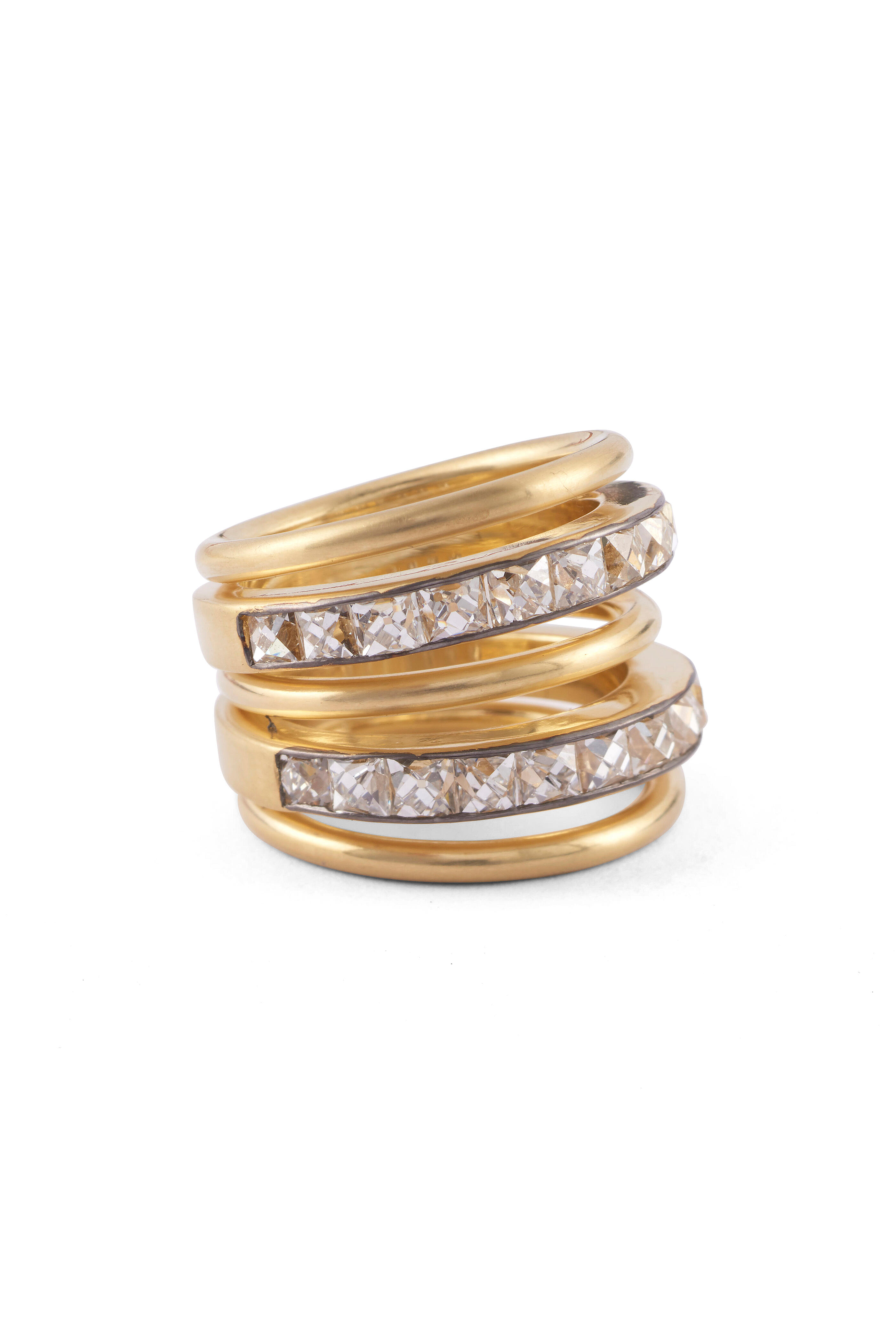 Sylva & Cie - French Cut 3.82CT Diamond Spiral Ring