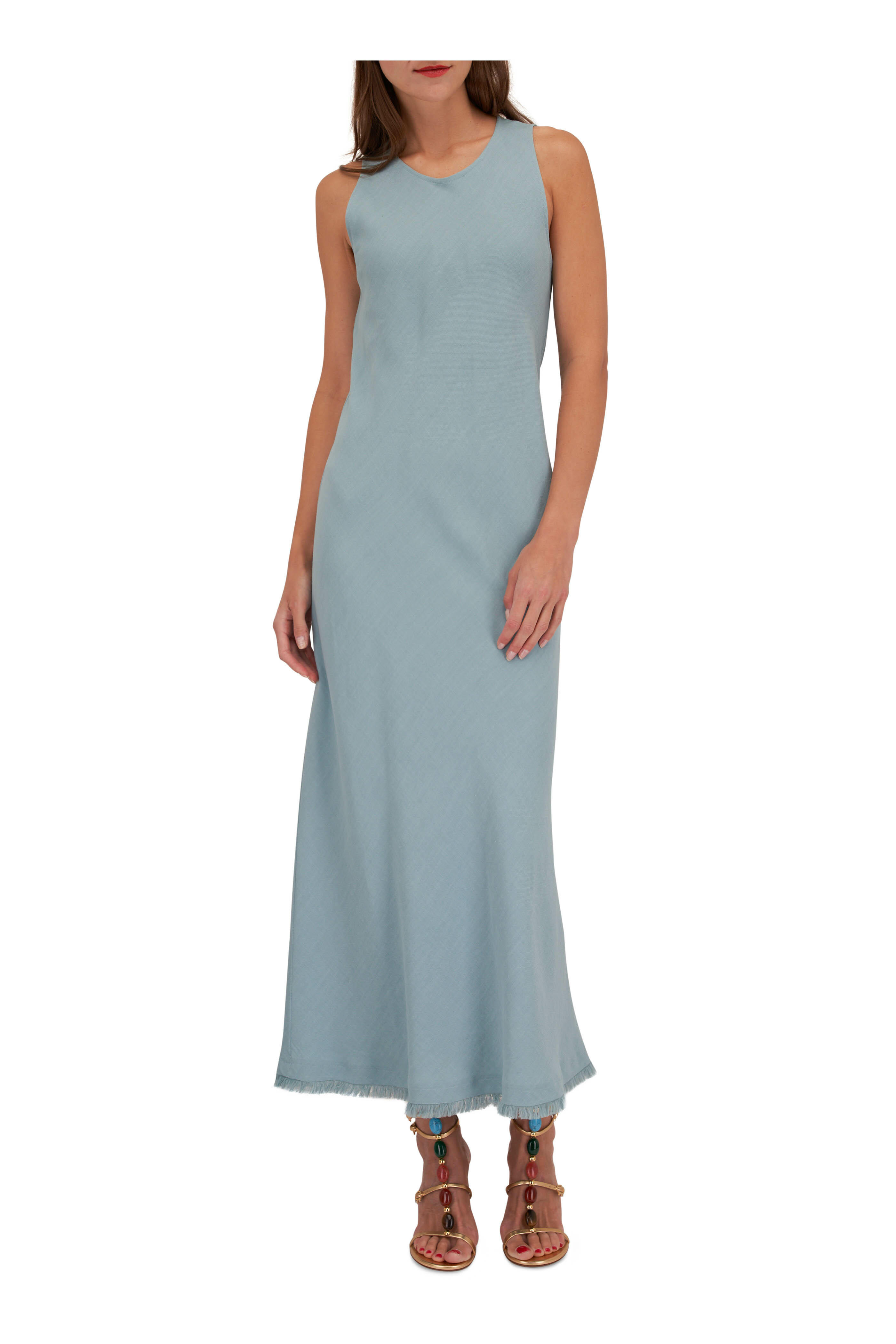Antonelli - French Blue Bias Tank Dress | Mitchell Stores