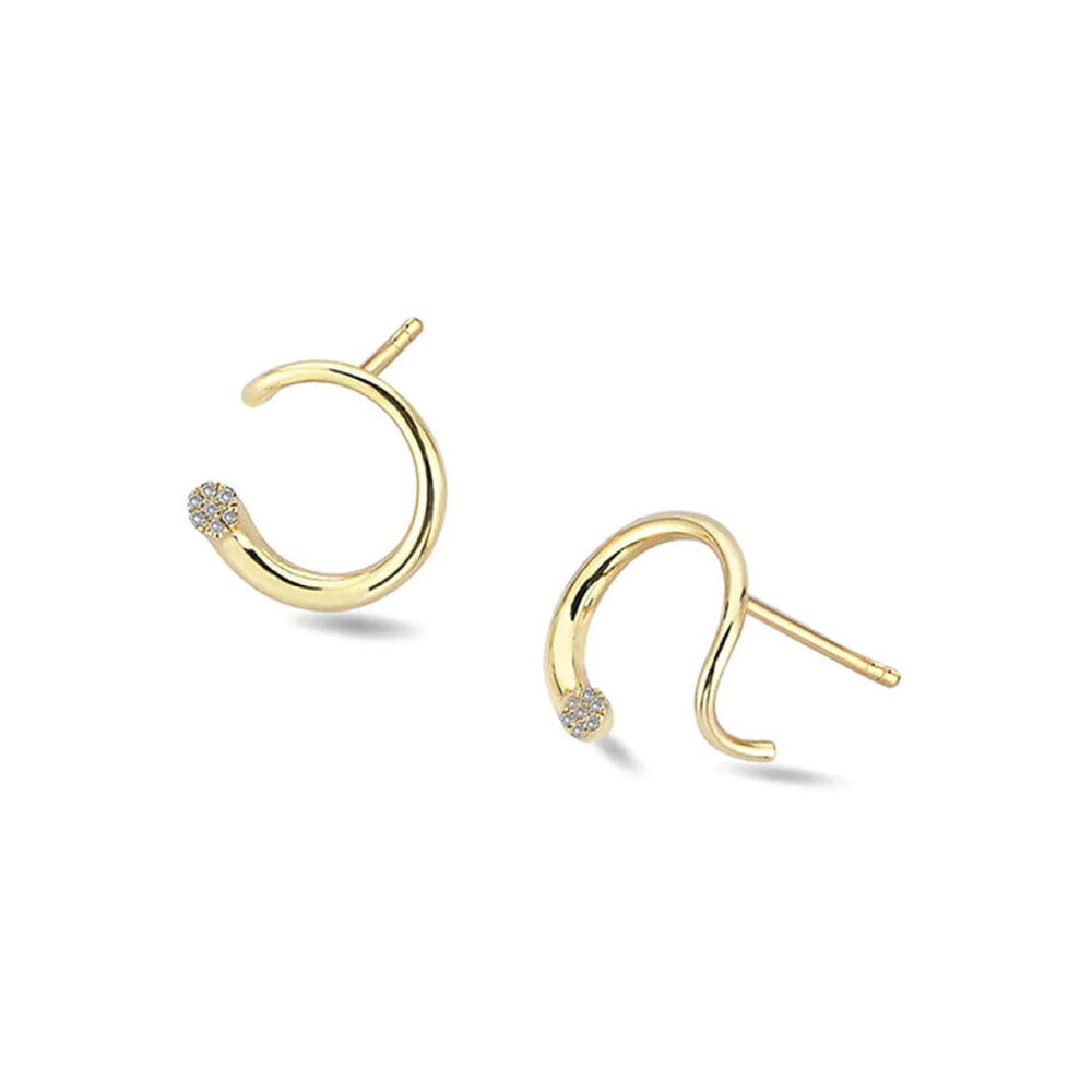 Kloto - 18k Yellow Gold Whirl Diamond Earrings | Mitchell Stores