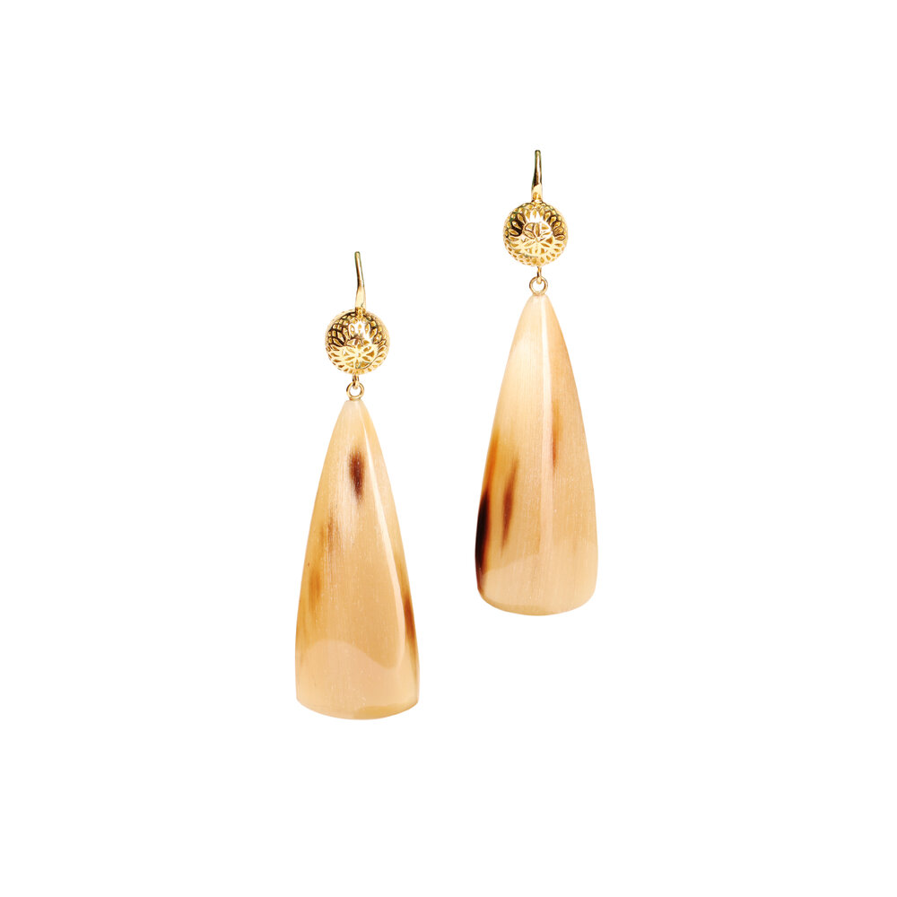 Ray Griffiths - Crownwork Ball & Buffalo Horn Earrings
