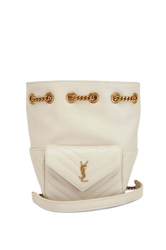 Saint Laurent - Crema Joe Mini Soft Nano Quilted Bucket Bag