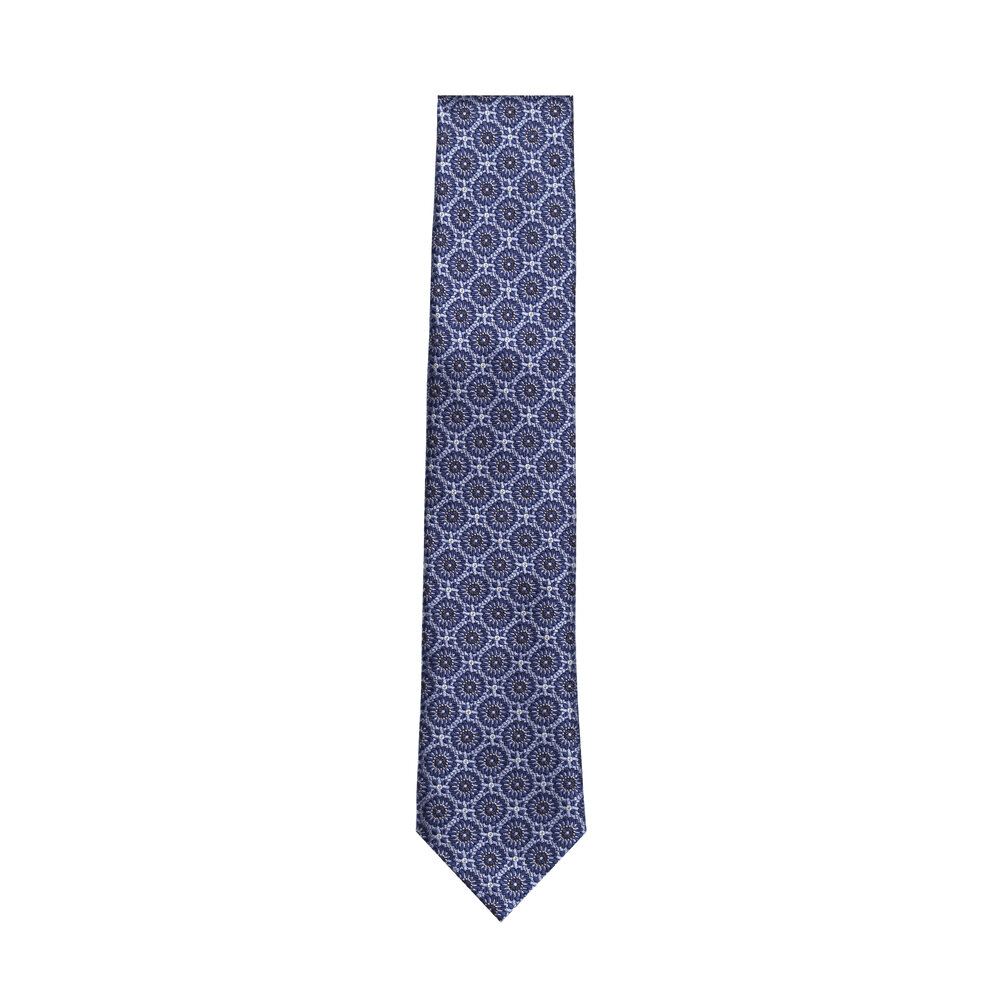Geoff Nicholson - Blue & Navy Medallion Necktie | Mitchell Stores