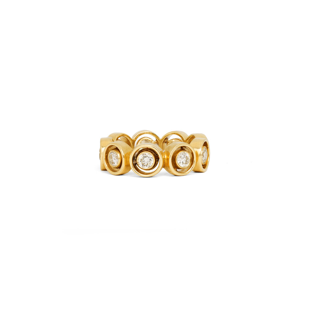 Jenna Blake - 18k Yellow Gold Shadow Diamond Ring