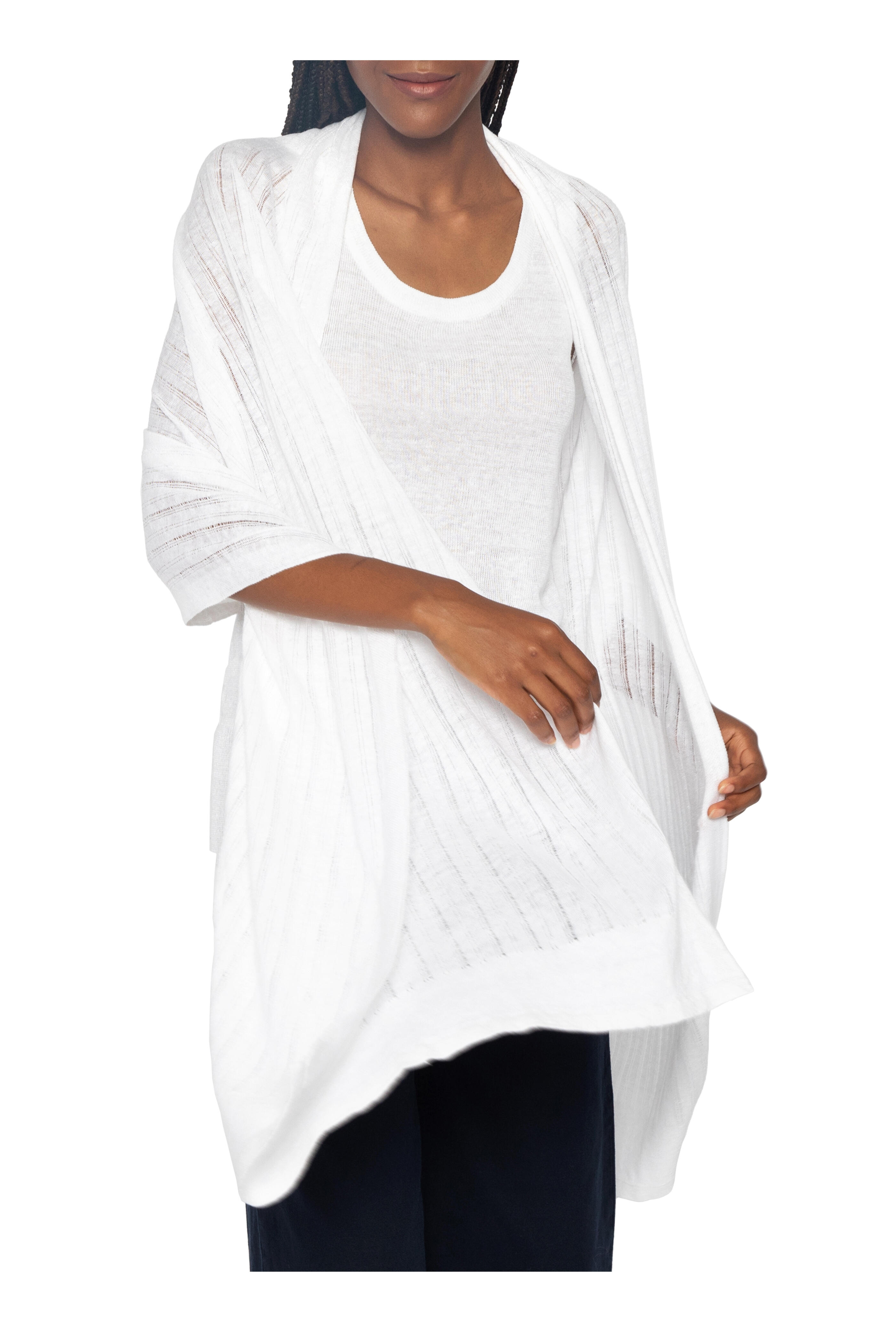 Kinross - White Textured Linen Wrap | Mitchell Stores