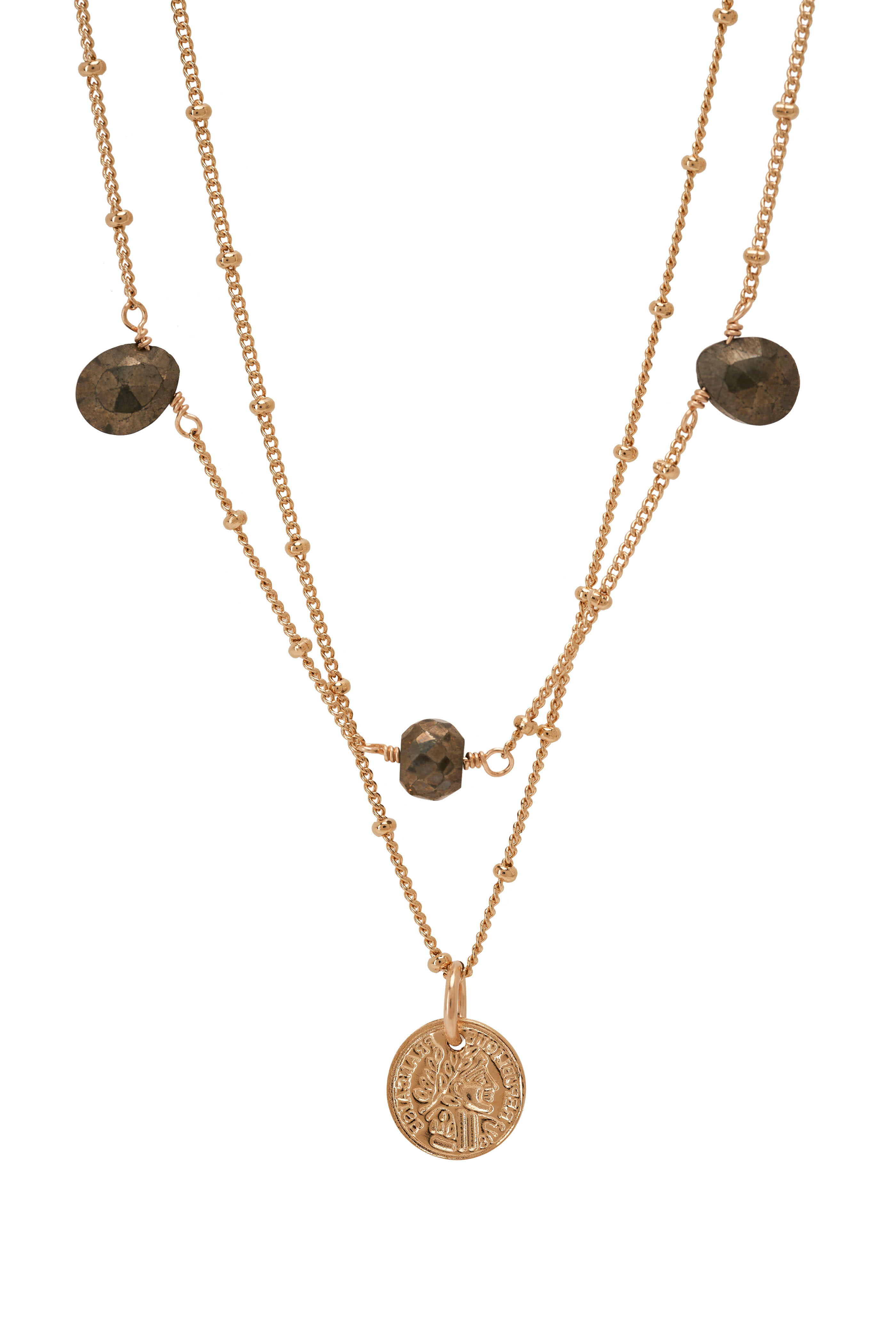 Cristina V. - Delicate Disc Pyrite Necklace | Mitchell Stores
