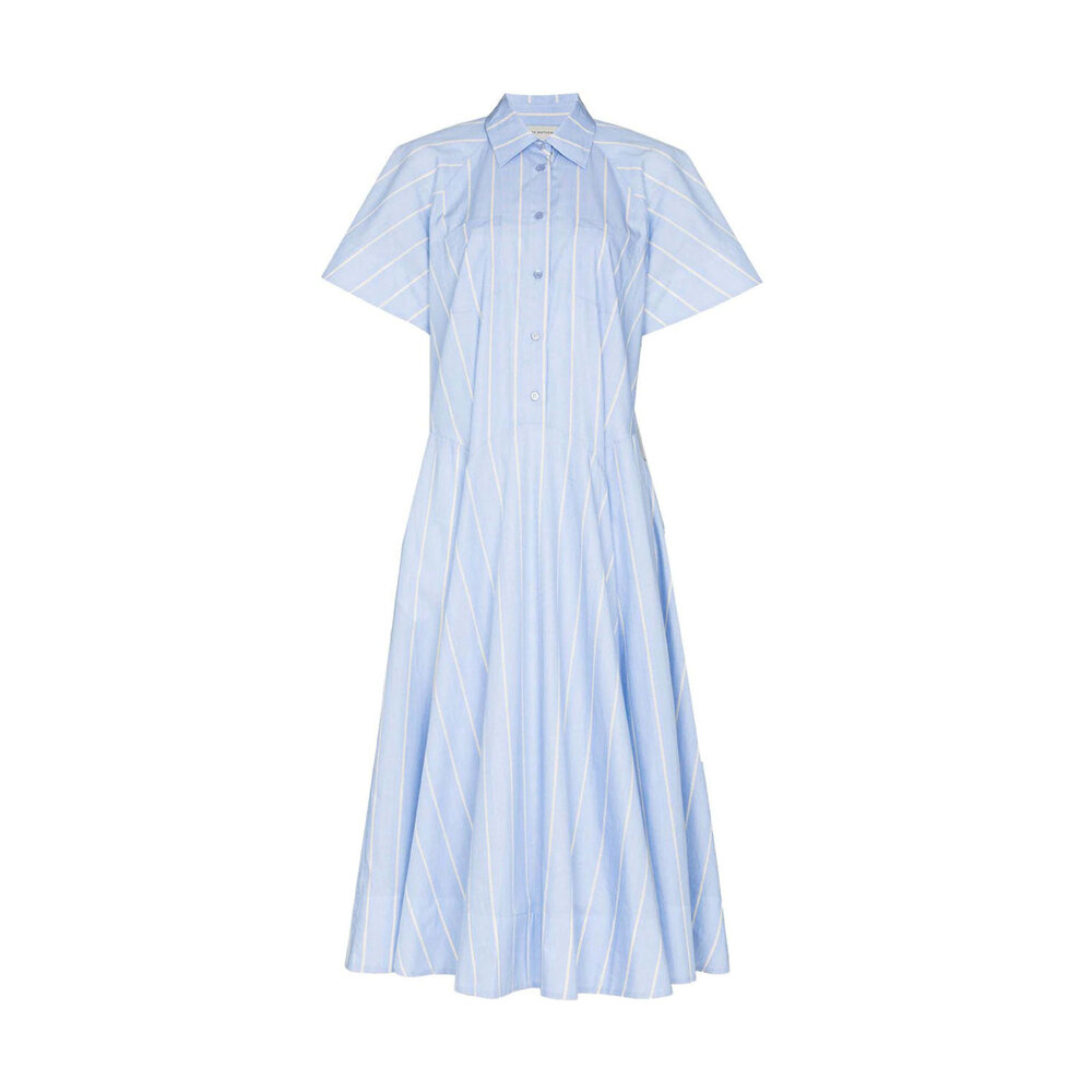 Lee Mathews - Chambray Stripe Jerry Midi Shirt Dress