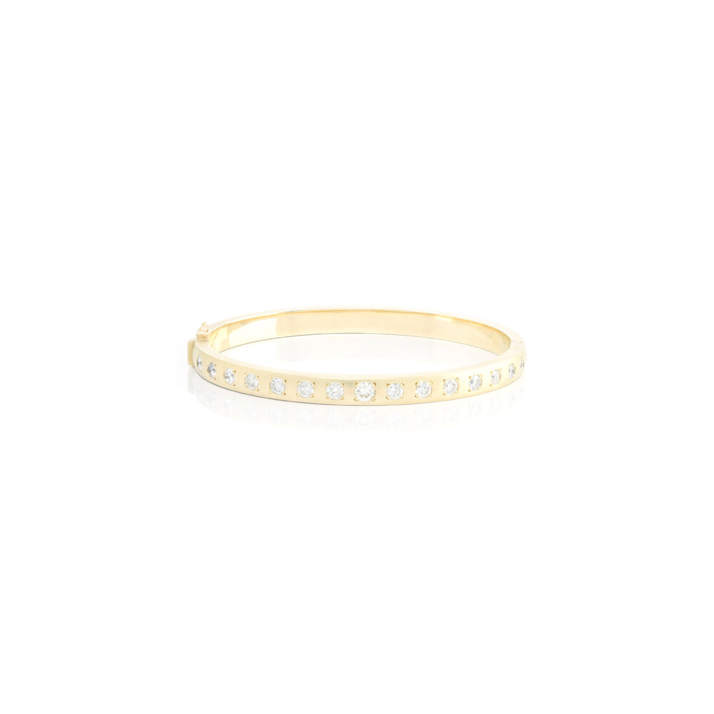 Jenna Blake - 18k Yellow Gold Gypsy Diamond Bangle