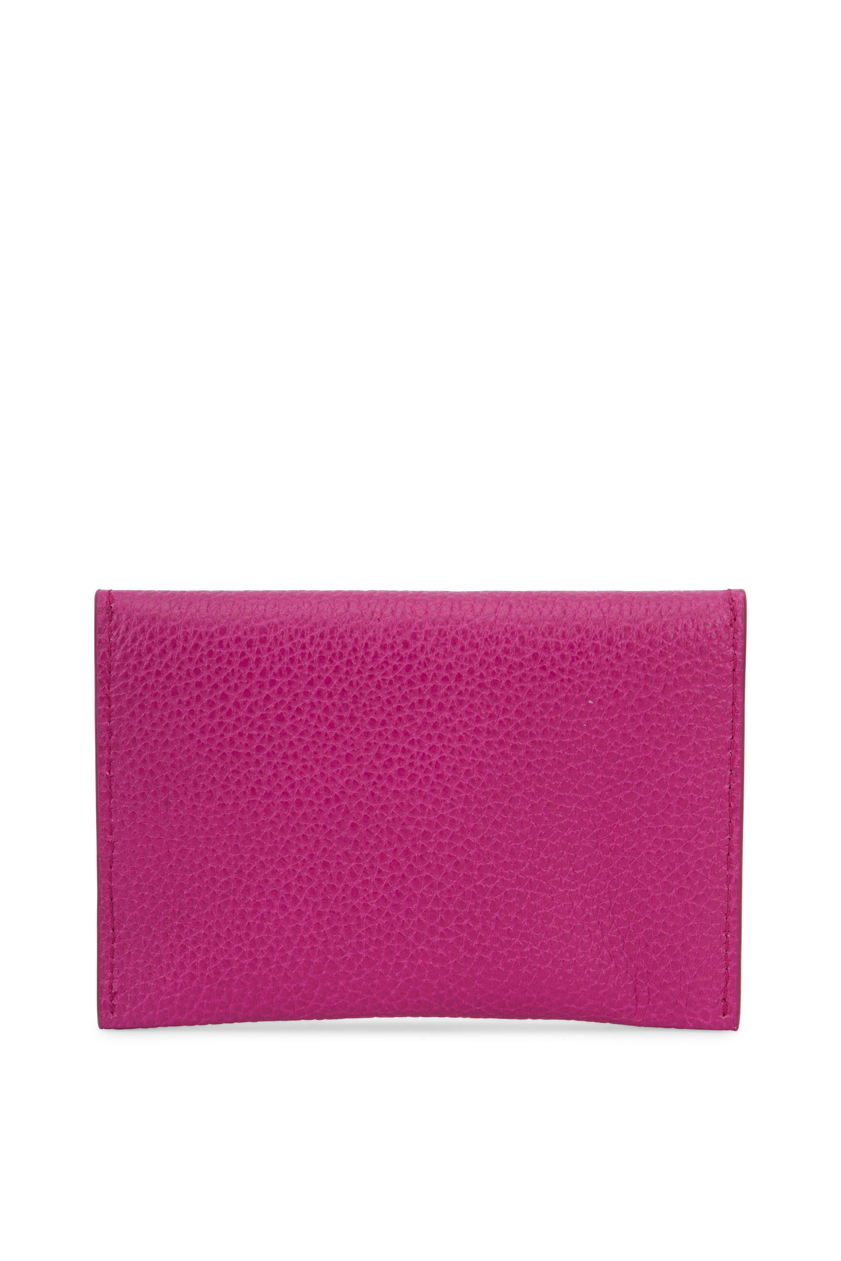 McQueen - Magenta Leather Skull Envelope Card Holder